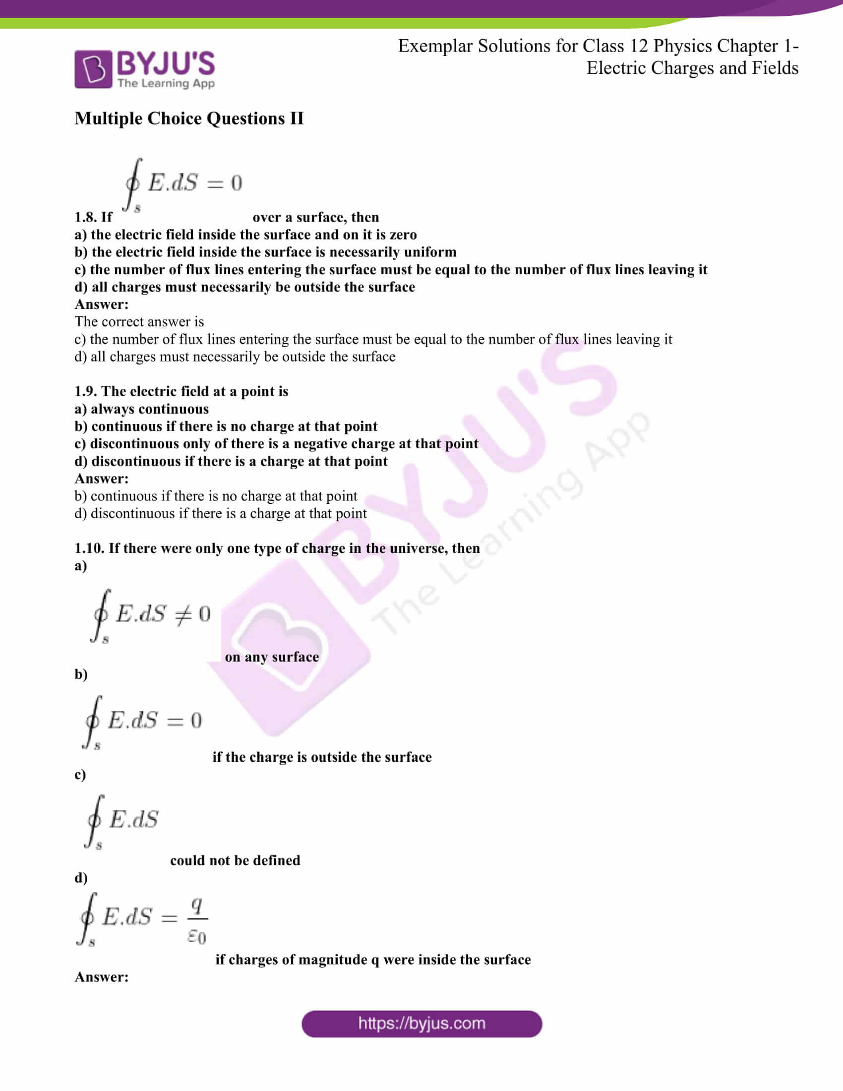 NCERT Exemplar Class 12 Physics Solutions Chapter 1 Electric Charges