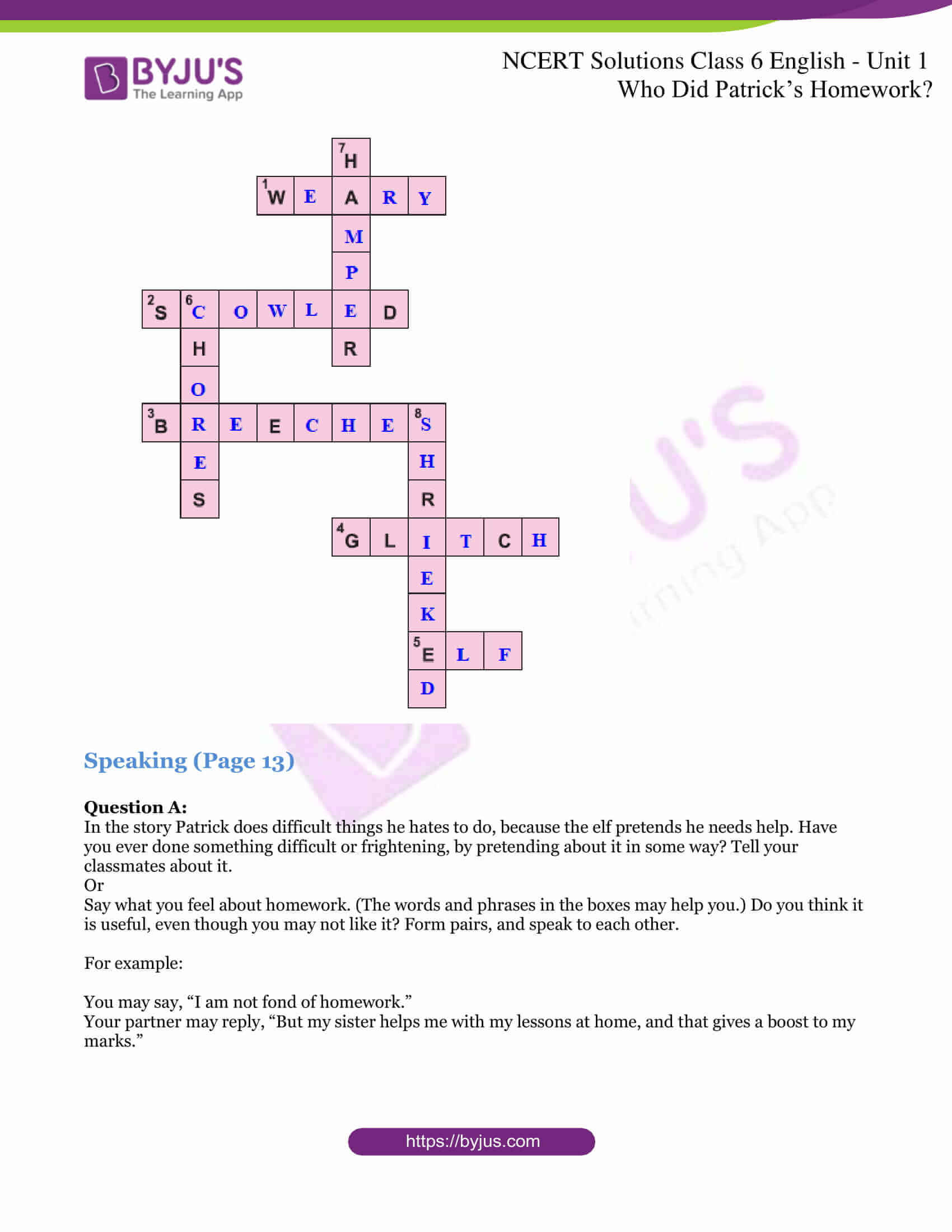 NCERT Solutions For Class 6 English Unit 1 Who Did Patrick s Homework NCERT Solutions For Class 6 English Unit 1 Who Did Patrick s Homework