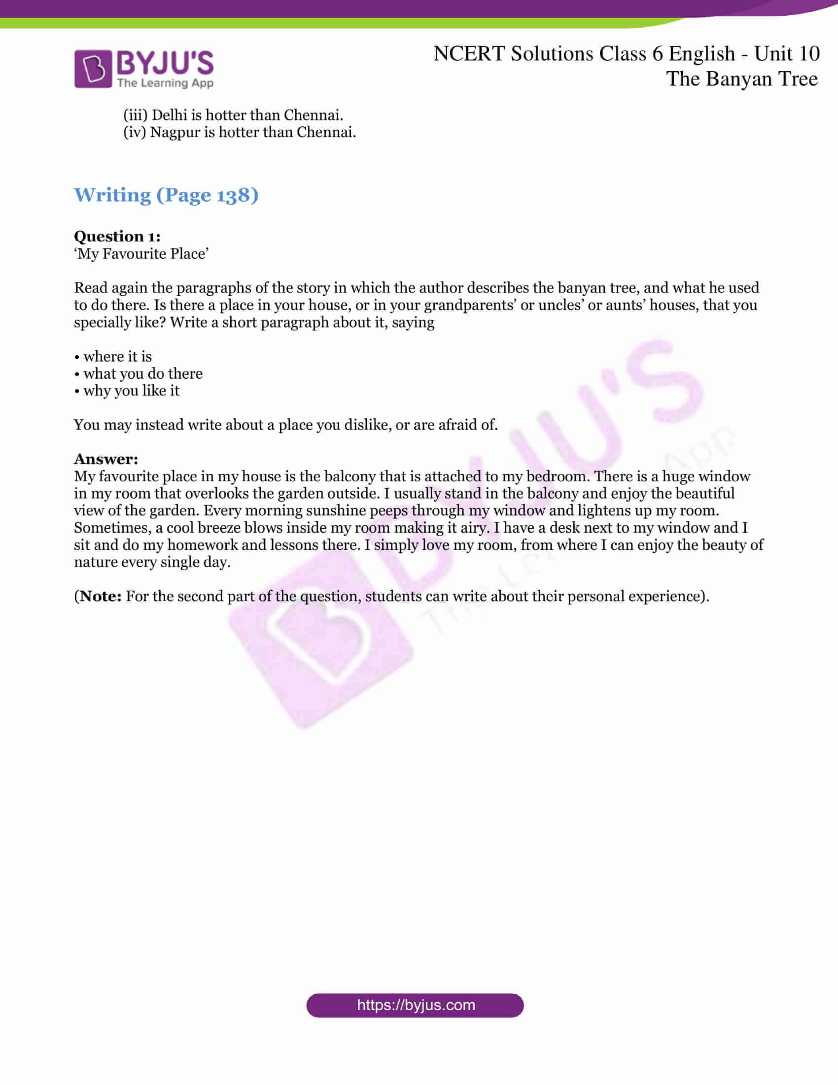 NCERT Solutions For Class 6 English Unit 10 - The Banyan Tree ...