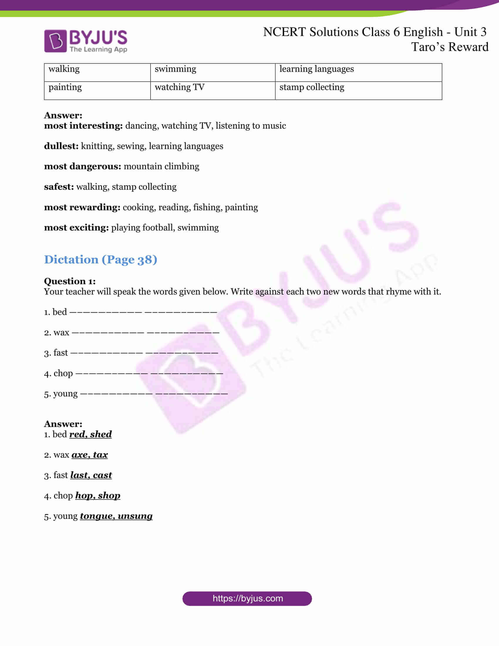 NCERT Solutions For Class 6 English Unit 3 Taro s Reward Download ncert-solutions-for-class-6-english-unit-3-taro-s-reward-download