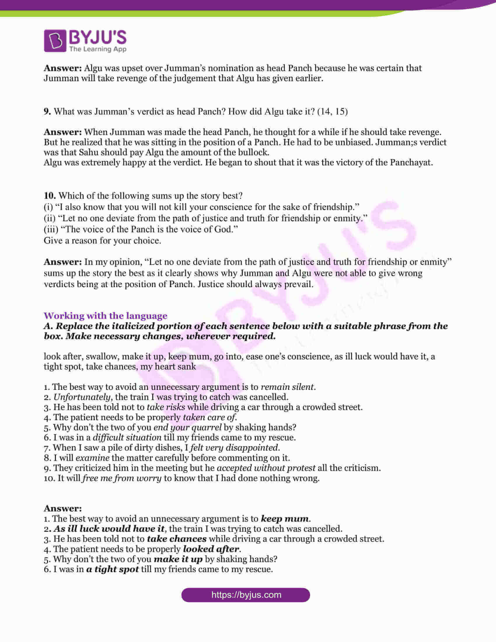 NCERT Solutions For Class 6 English Unit 7 Fair Play NCERT Solutions For Class 6 English Unit 7 Fair Play