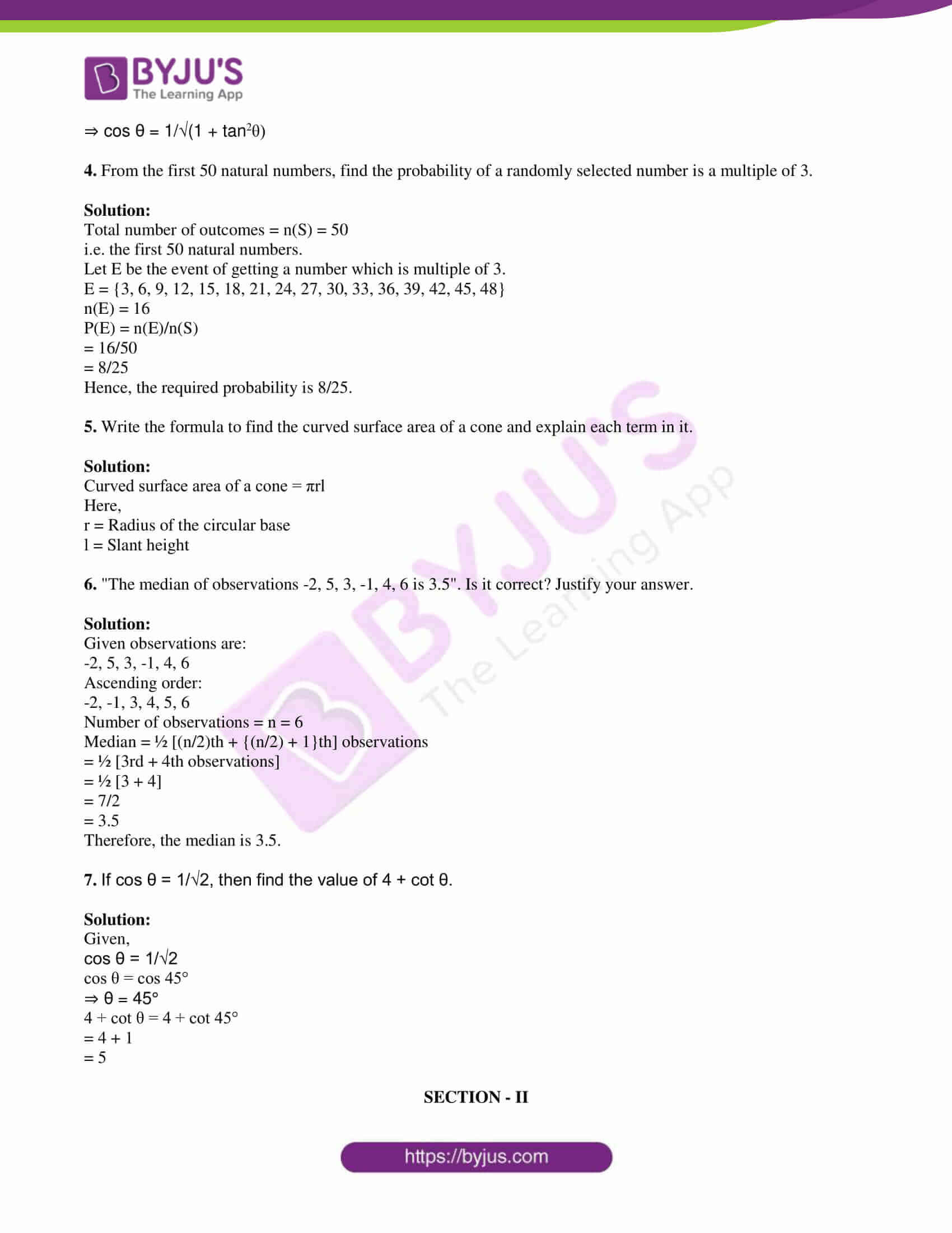 Telangana SSC Board 10th Maths 2017 Question Paper 2 With Solutions In PDF