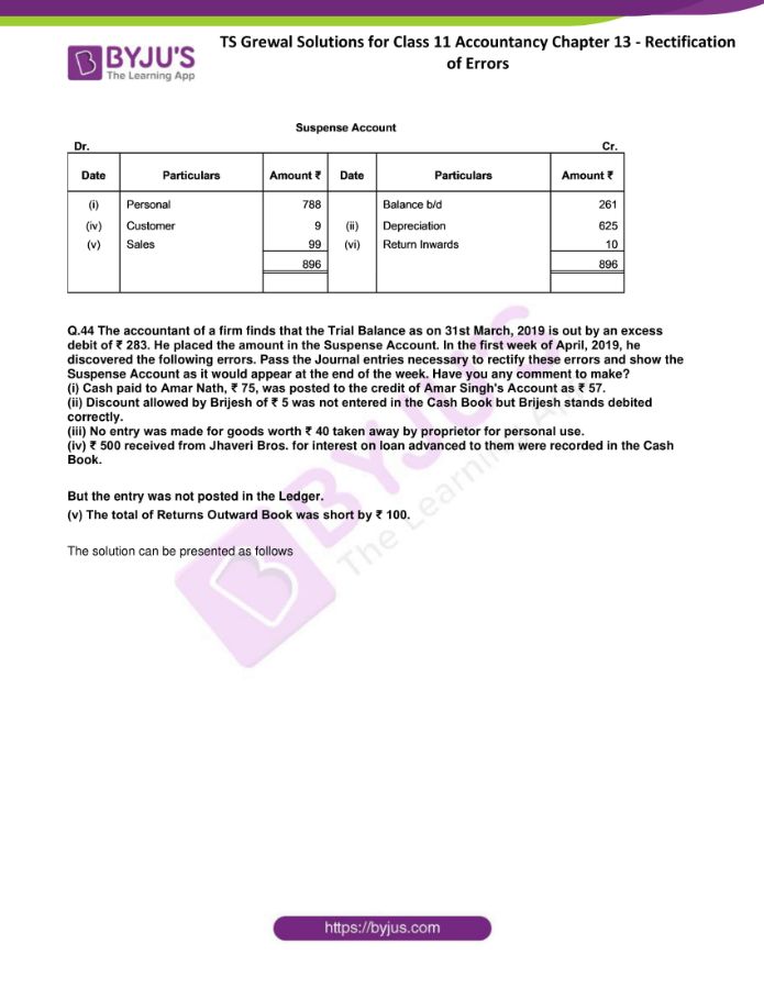 TS Grewal Solutions For Class 11 Accountancy Chapter 13 Rectification TS Grewal Solutions For Class 11 Accountancy Chapter 13 Rectification