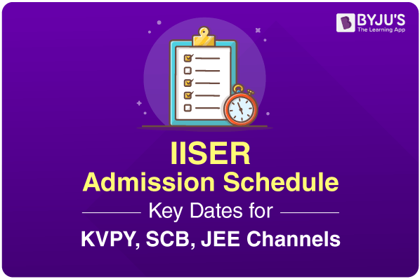 IISER Admission Schedule - Key Dates for KVPY, SCB, JEE Channels