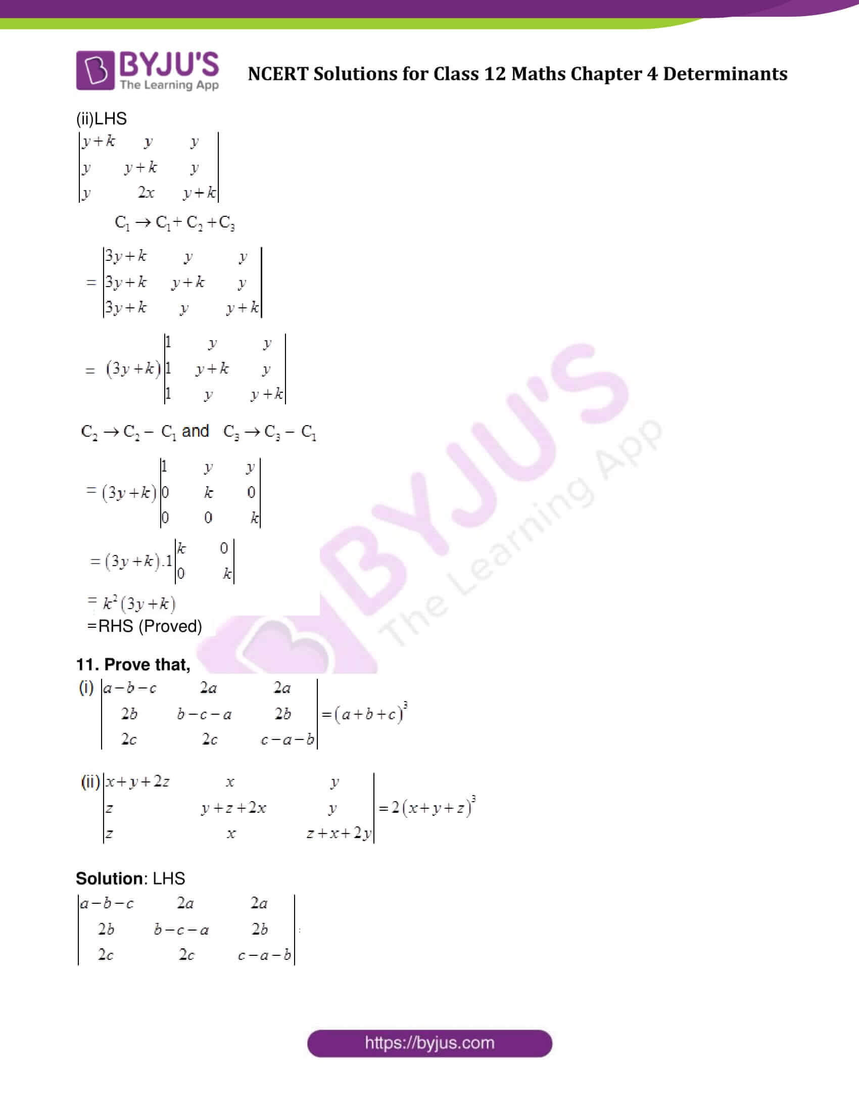NCERT Solutions Class 12 Maths Chapter 4 Determinants