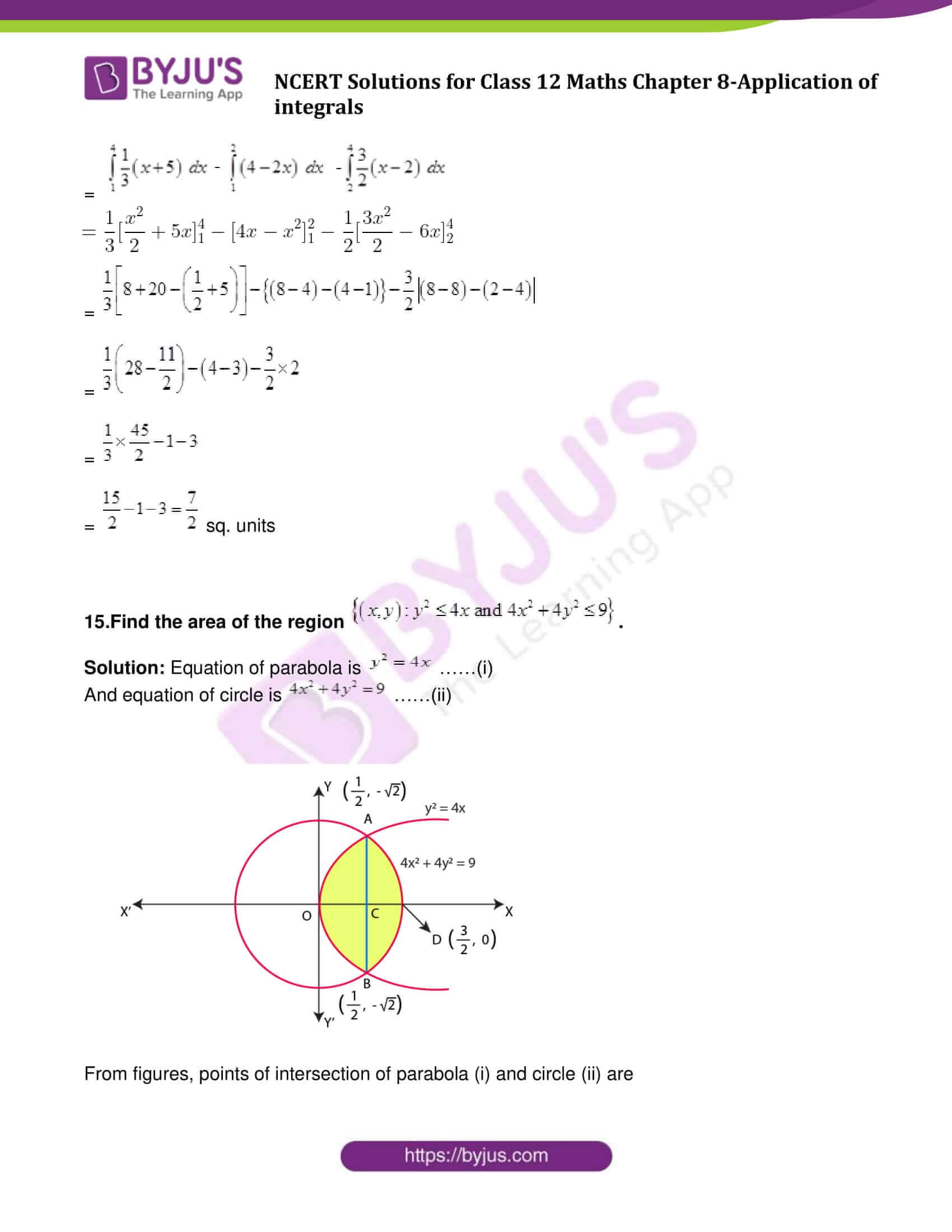 NCERT Solutions For Class 12 Maths Chapter 8 Application Of Integrals 