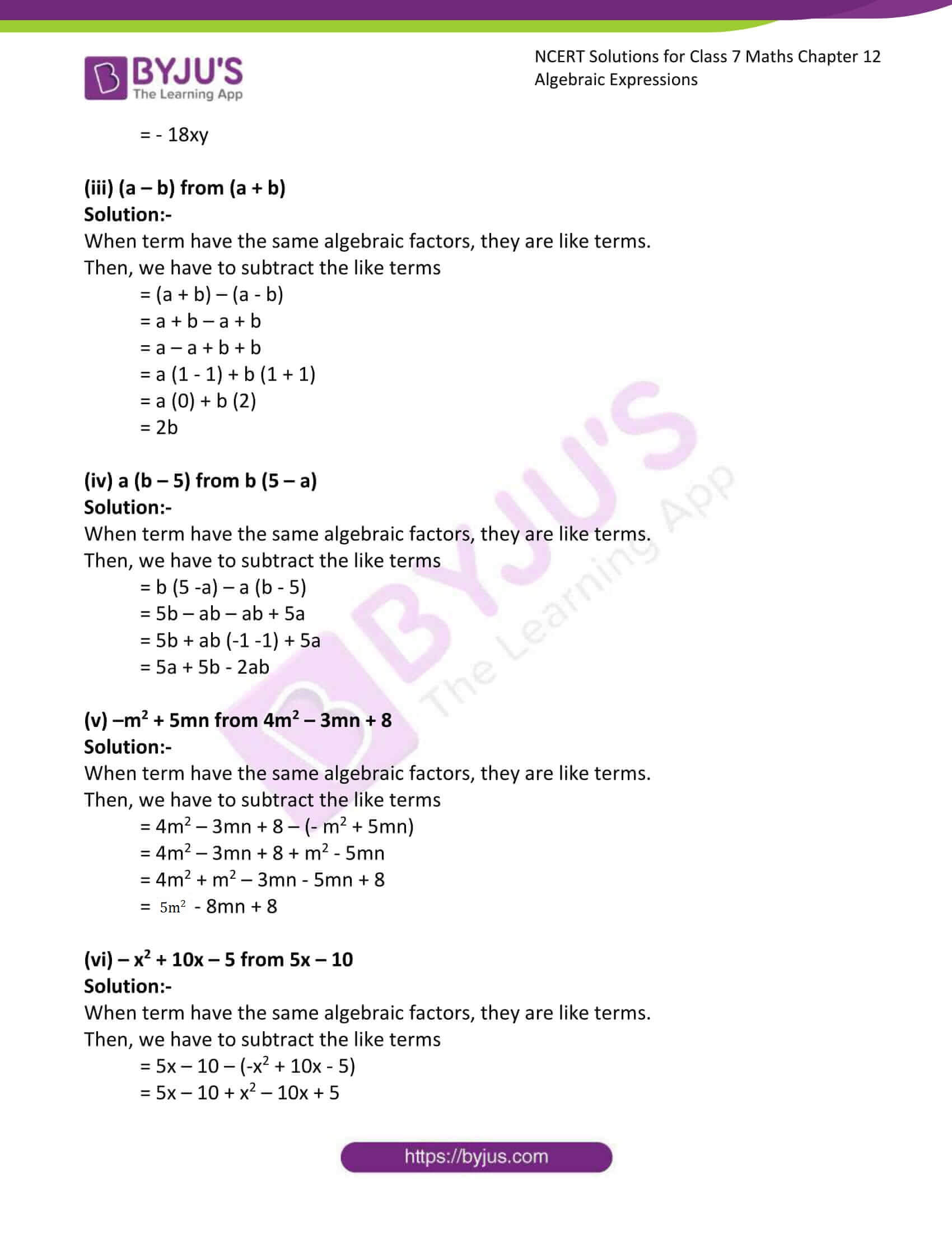 NCERT Solutions For Class 7 Maths Exercise 12 2 Chapter 12 Algebraic NCERT Solutions For Class 7 Maths Exercise 12 2 Chapter 12 Algebraic
