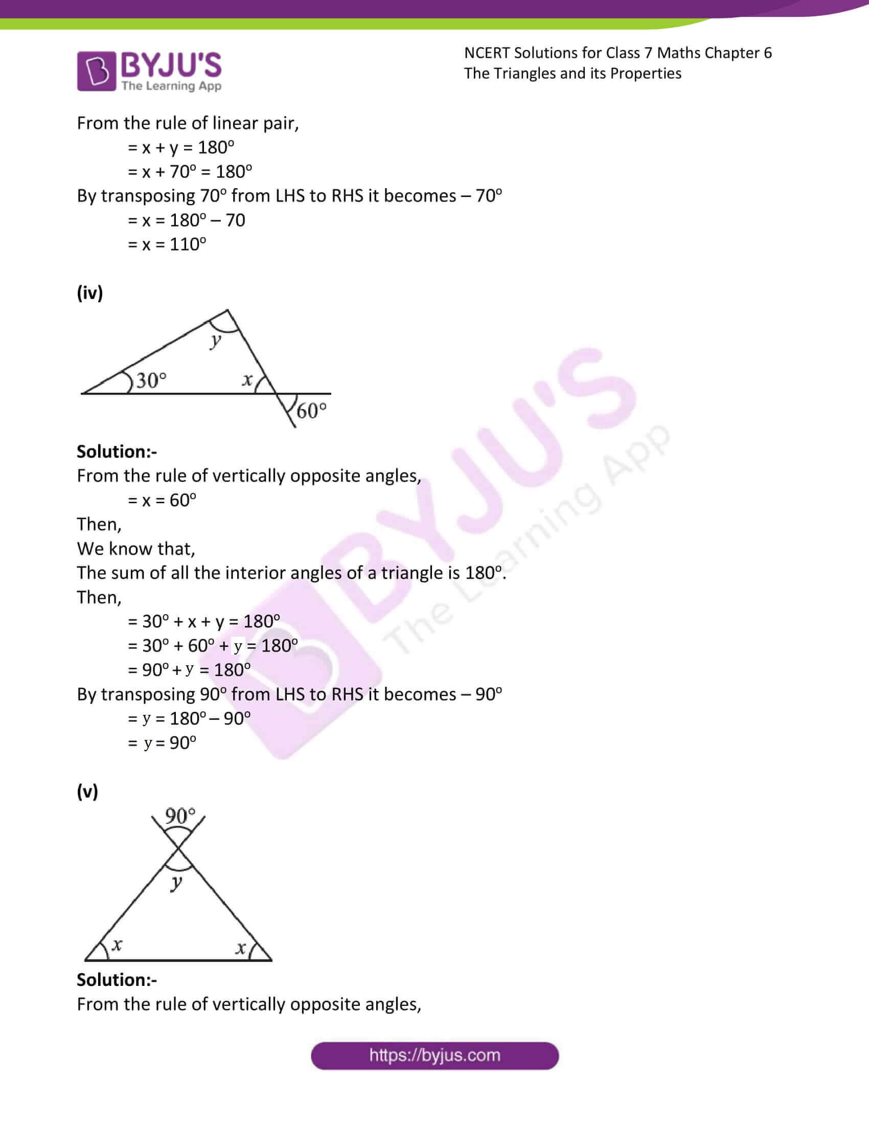 NCERT Solutions For Class 7 Maths Chapter 6 The Triangle And Its 