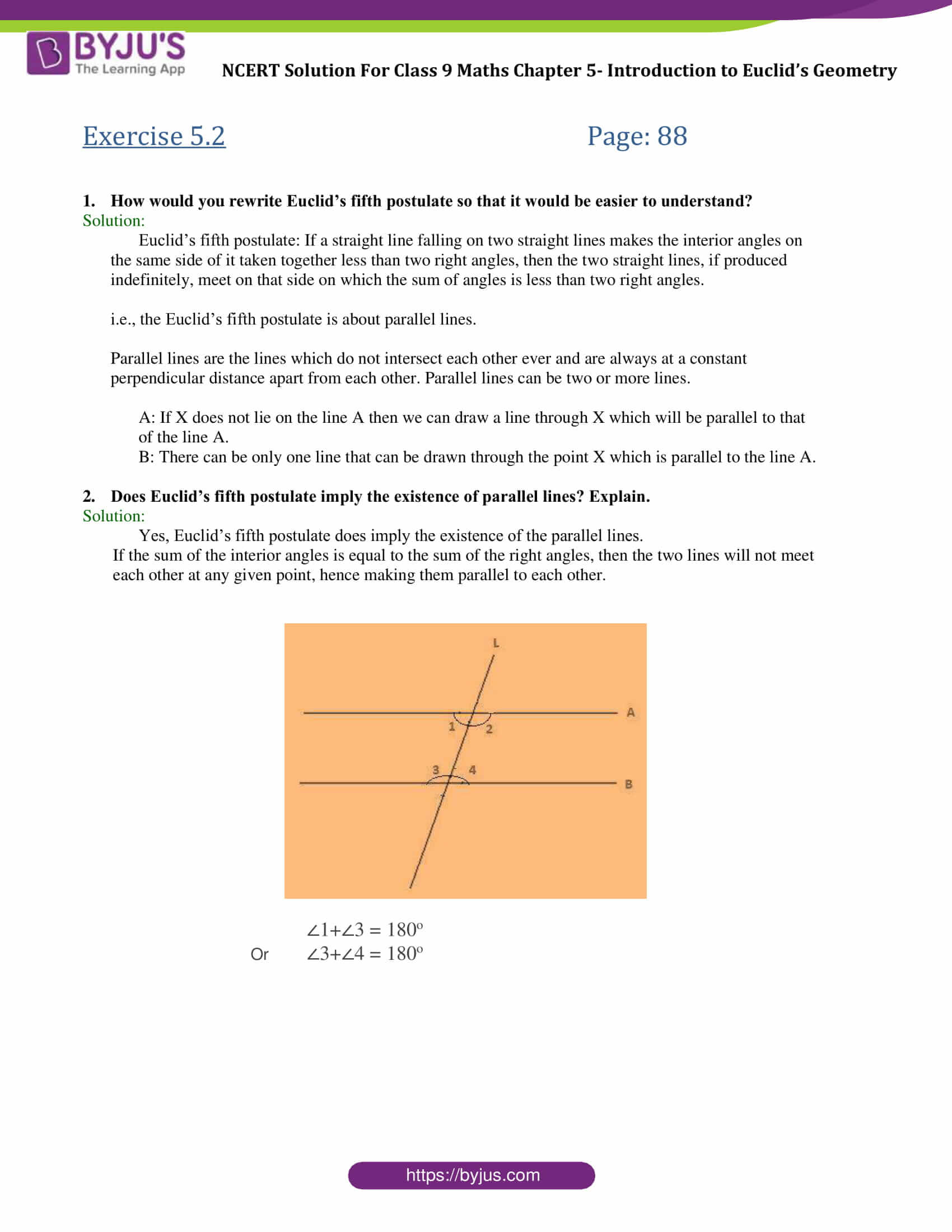 NCERT Solutions For Class 9 Maths Chapter 5 Introduction To Euclids 