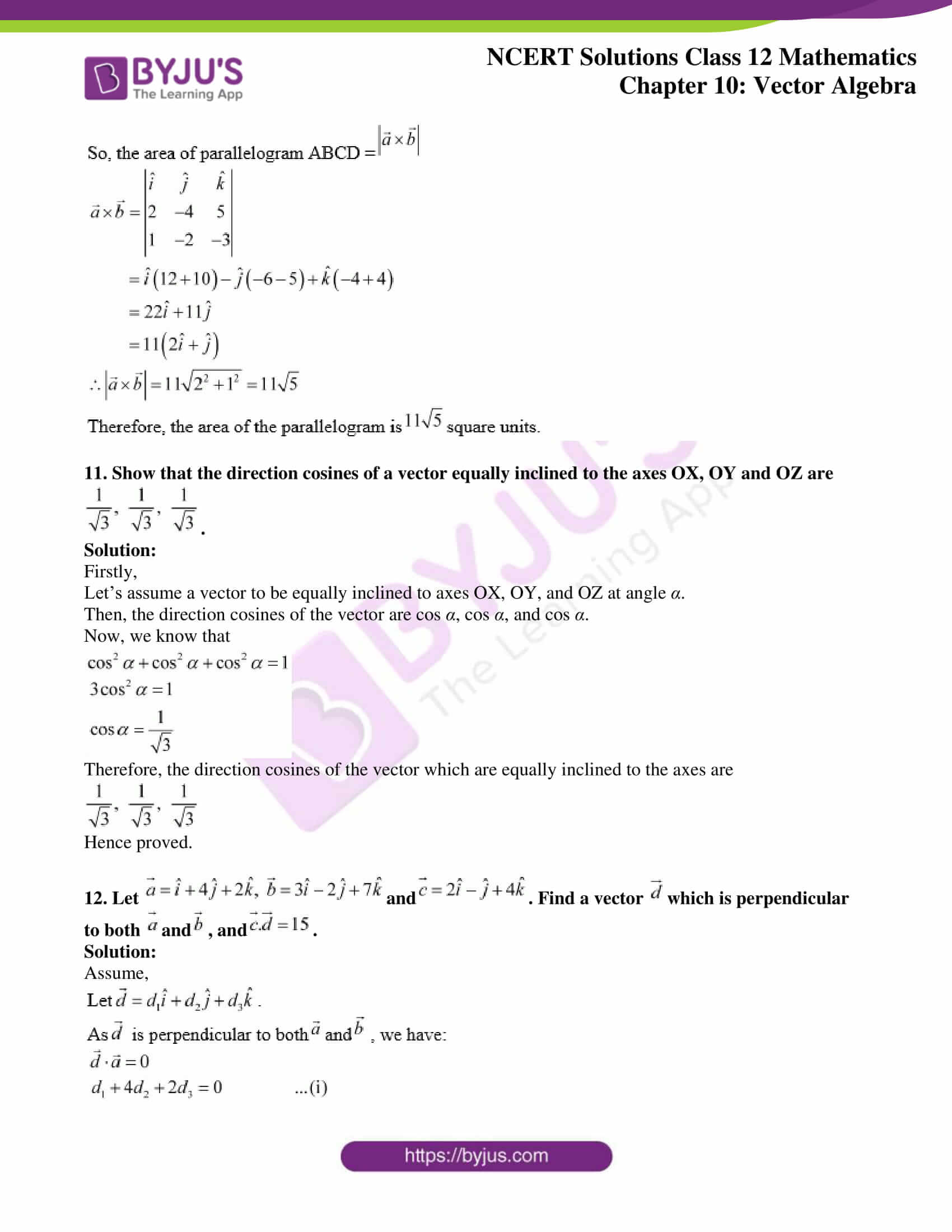 NCERT Solutions For Class 12 Maths Chapter 10 Vector Algebra ncert-solutions-for-class-12-maths-chapter-10-vector-algebra