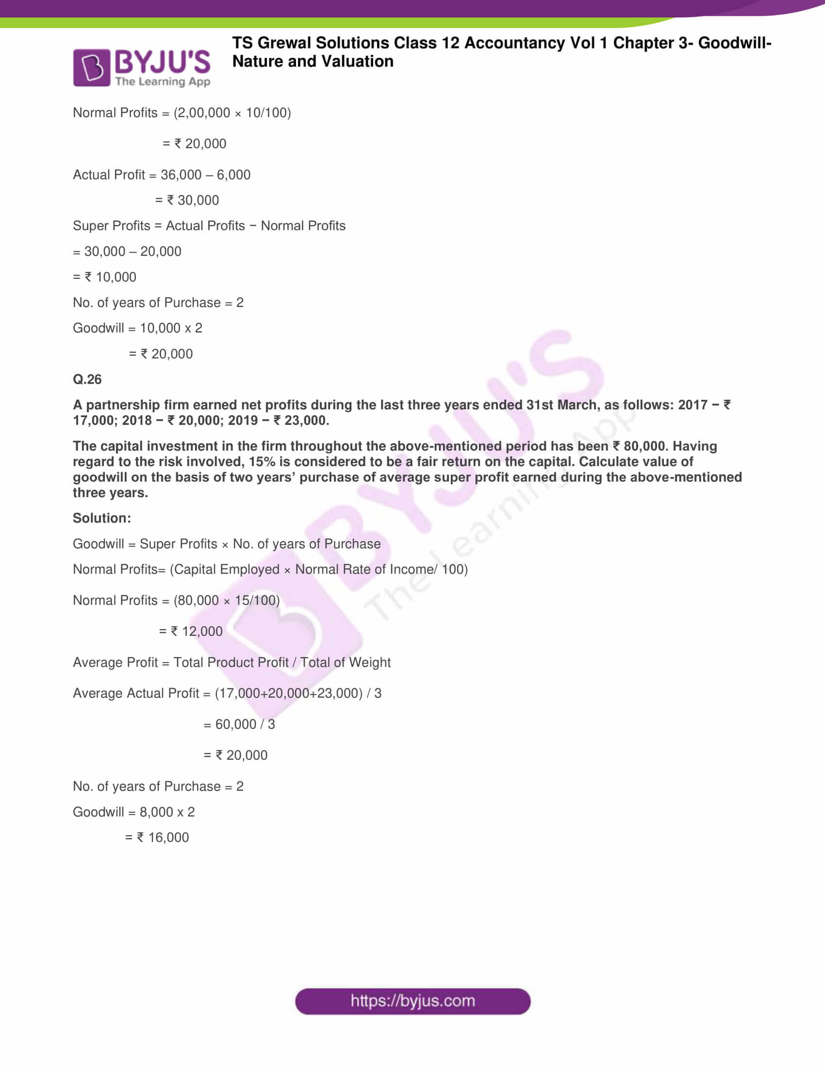 TS Grewal Solutions Class 12 Accountancy Chapter 3 Goodwill Nature TS Grewal Solutions Class 12 Accountancy Chapter 3 Goodwill Nature