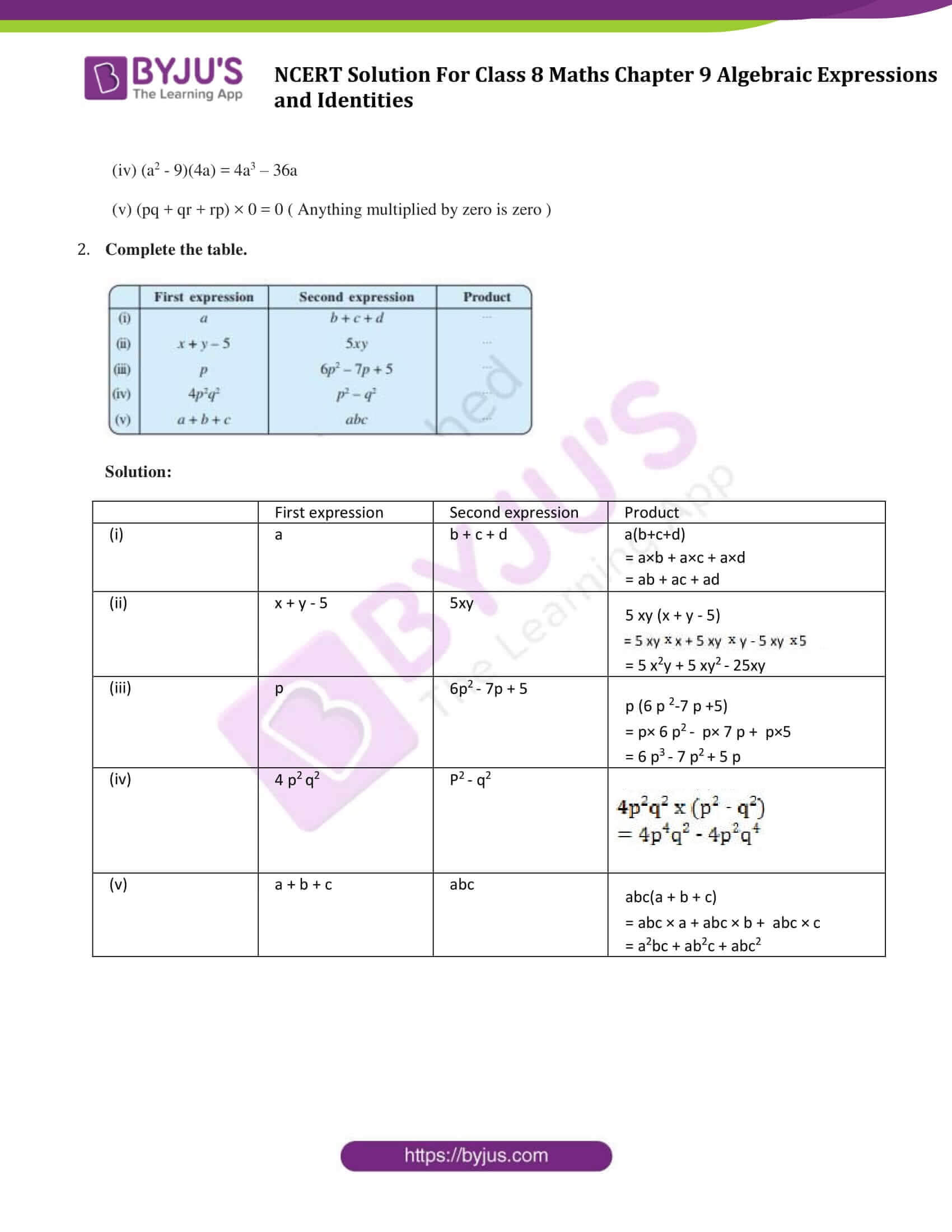 NCERT Solutions For Class 8 Maths Chapter 9 Algebraic Expressions And NCERT Solutions For Class 8 Maths Chapter 9 Algebraic Expressions And