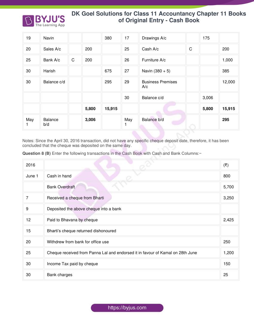DK Goel Solutions For Class 11 Accountancy Chapter 11 Books Of Original