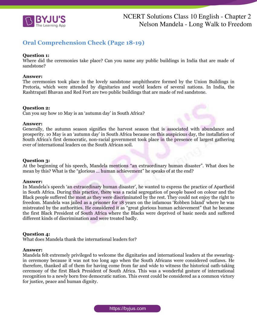 NCERT Solutions For Class 10 English Chapter 2 - Download Solutions PDF