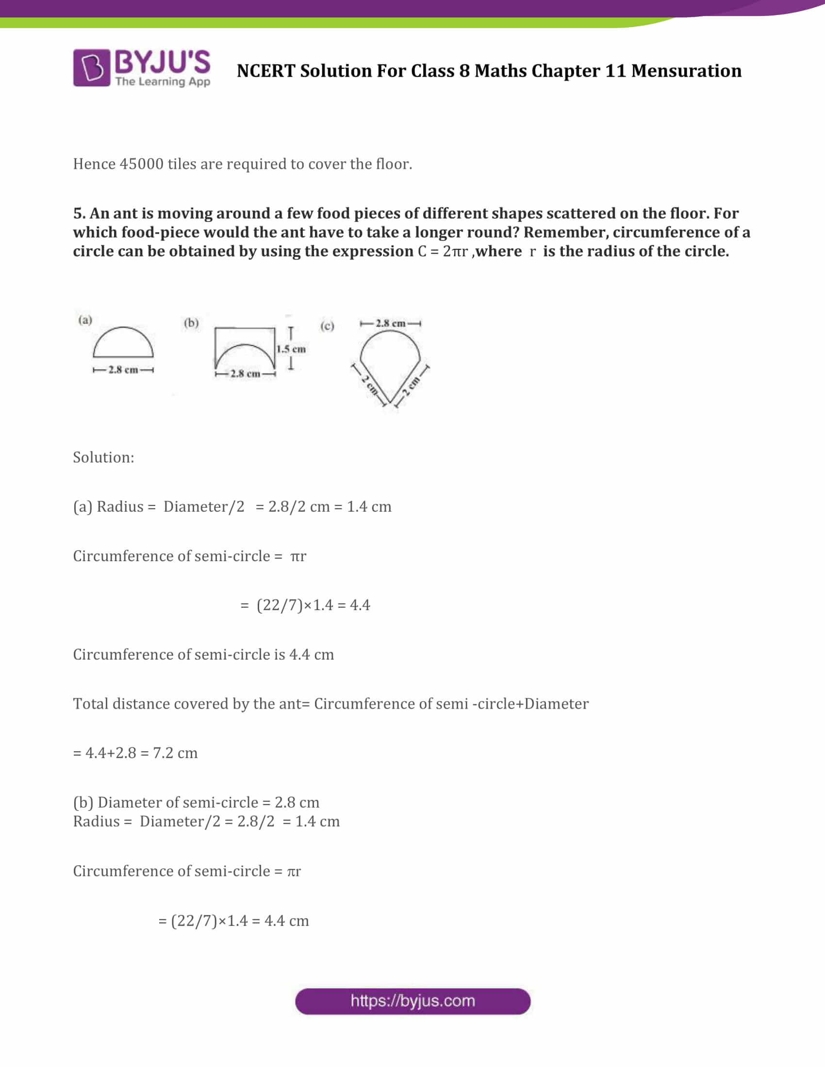 NCERT Solutions for Class 8 Maths Chapter 11 Mensuration