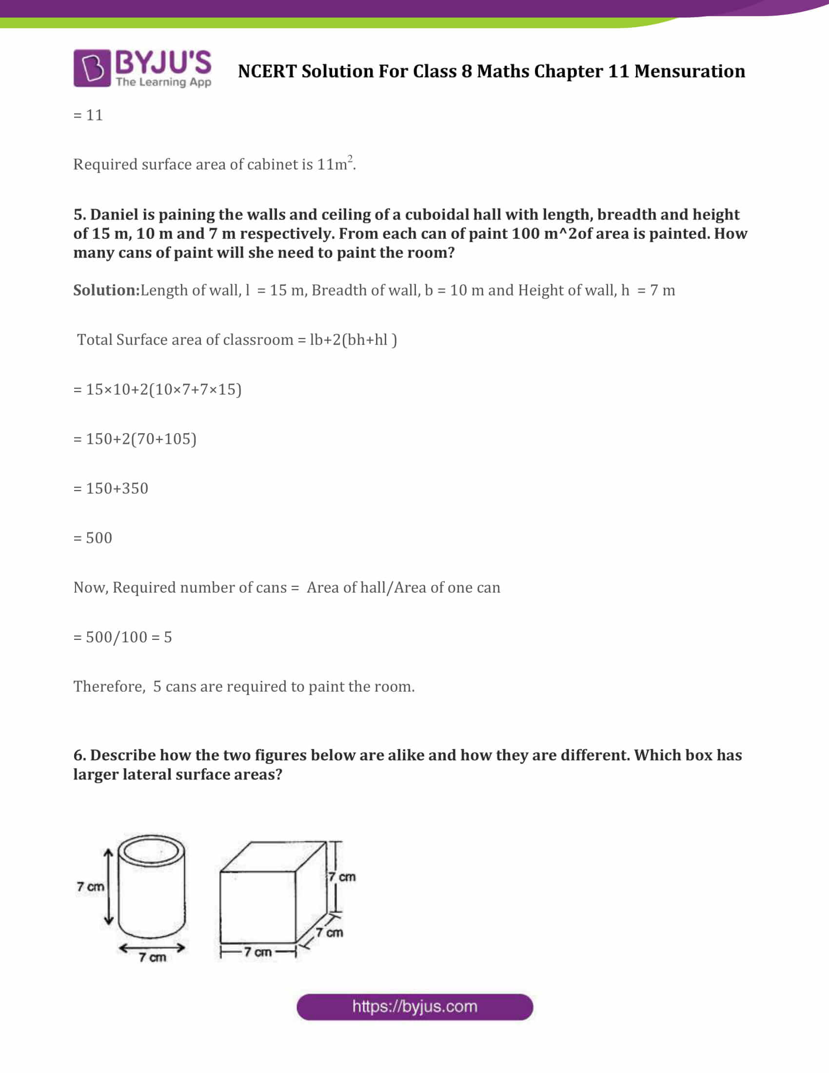 NCERT Solutions For Class 8 Maths Exercise 11 3 Chapter 11 Mensuration 