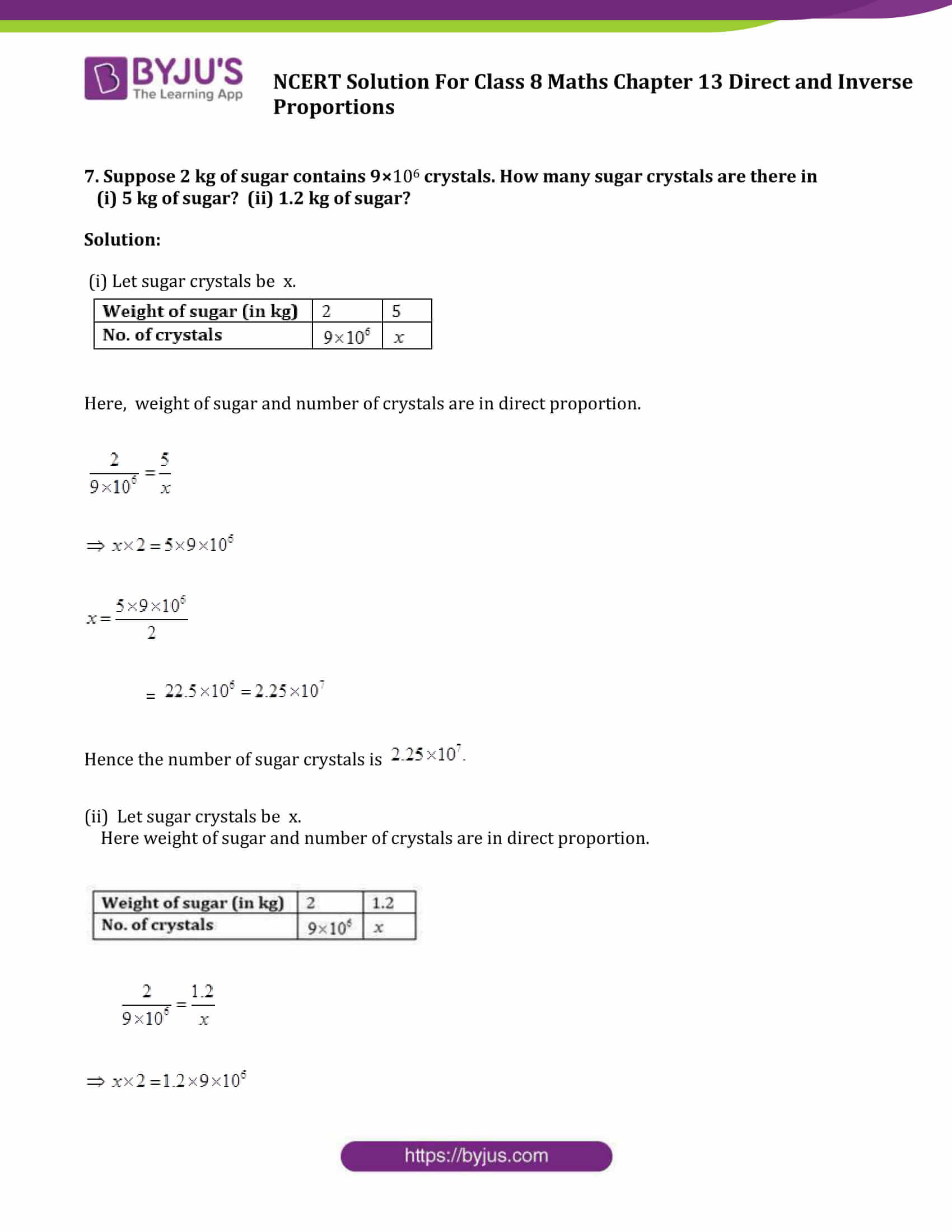 NCERT Solutions Class 8 Maths Chapter 13 Direct Inverse Proportions 2022 