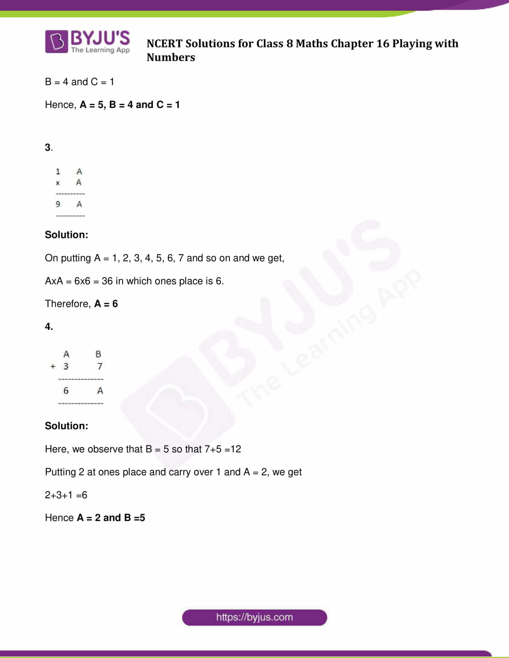 NCERT Solutions Class 8 Maths Chapter 16 Playing With Number