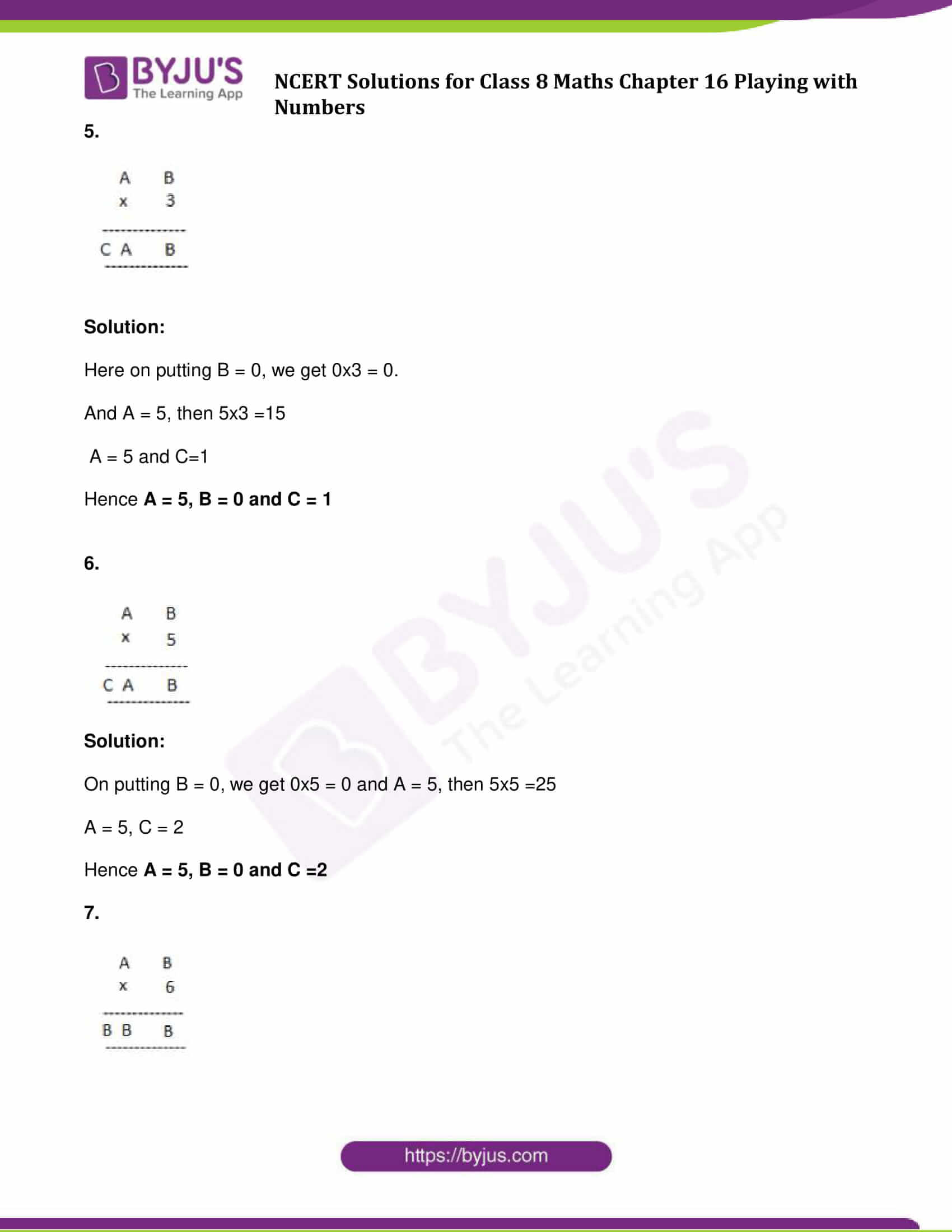 NCERT Solutions Class 8 Maths Chapter 16 Playing With Number