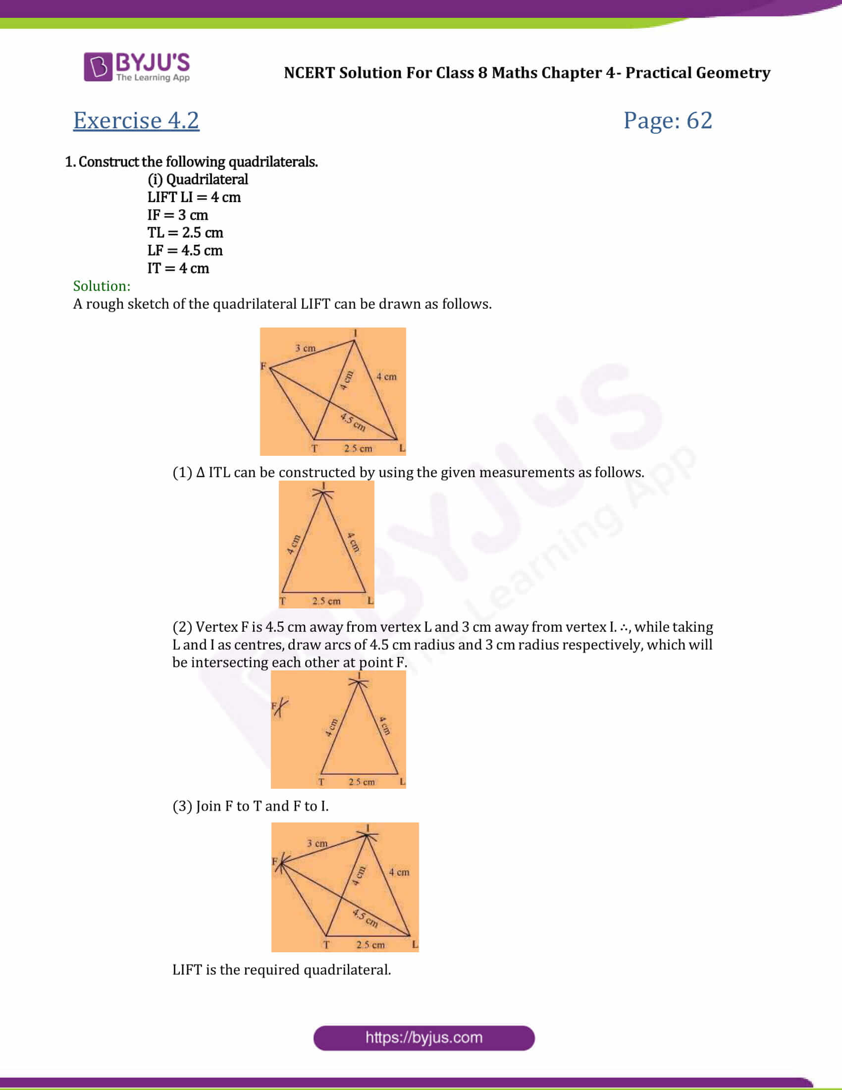 NCERT Solutions Class 8 Maths Chapter 4 Practical Geometry