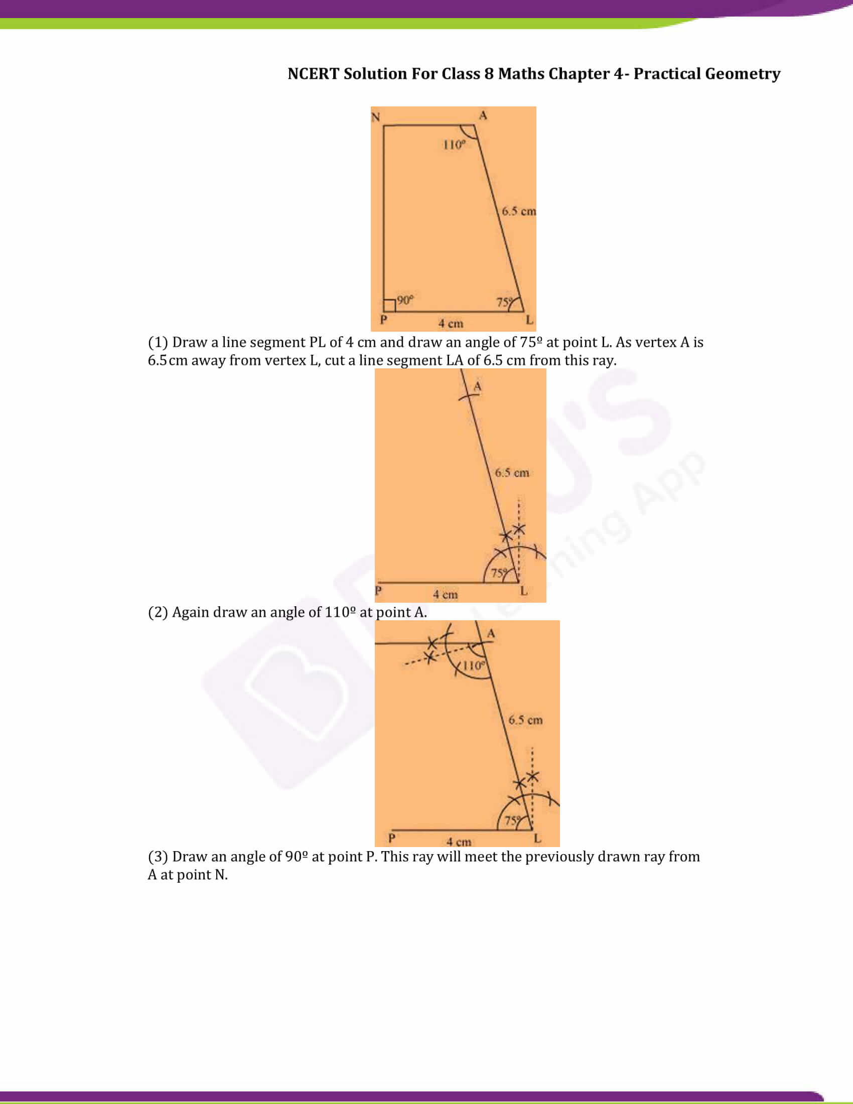 NCERT Solutions Class 8 Maths Chapter 4 Practical Geometry
