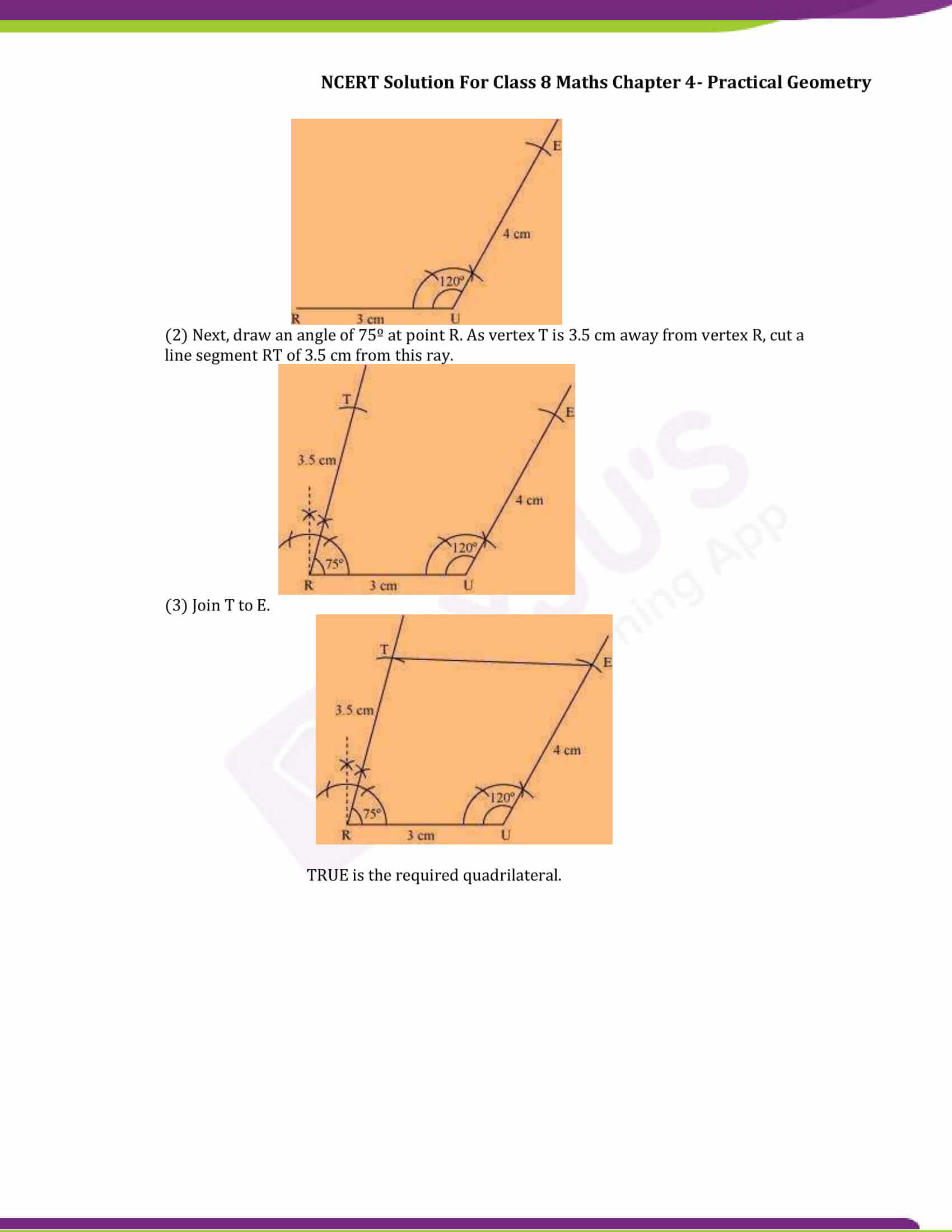 NCERT Solutions Class 8 Maths Chapter 4 Practical Geometry