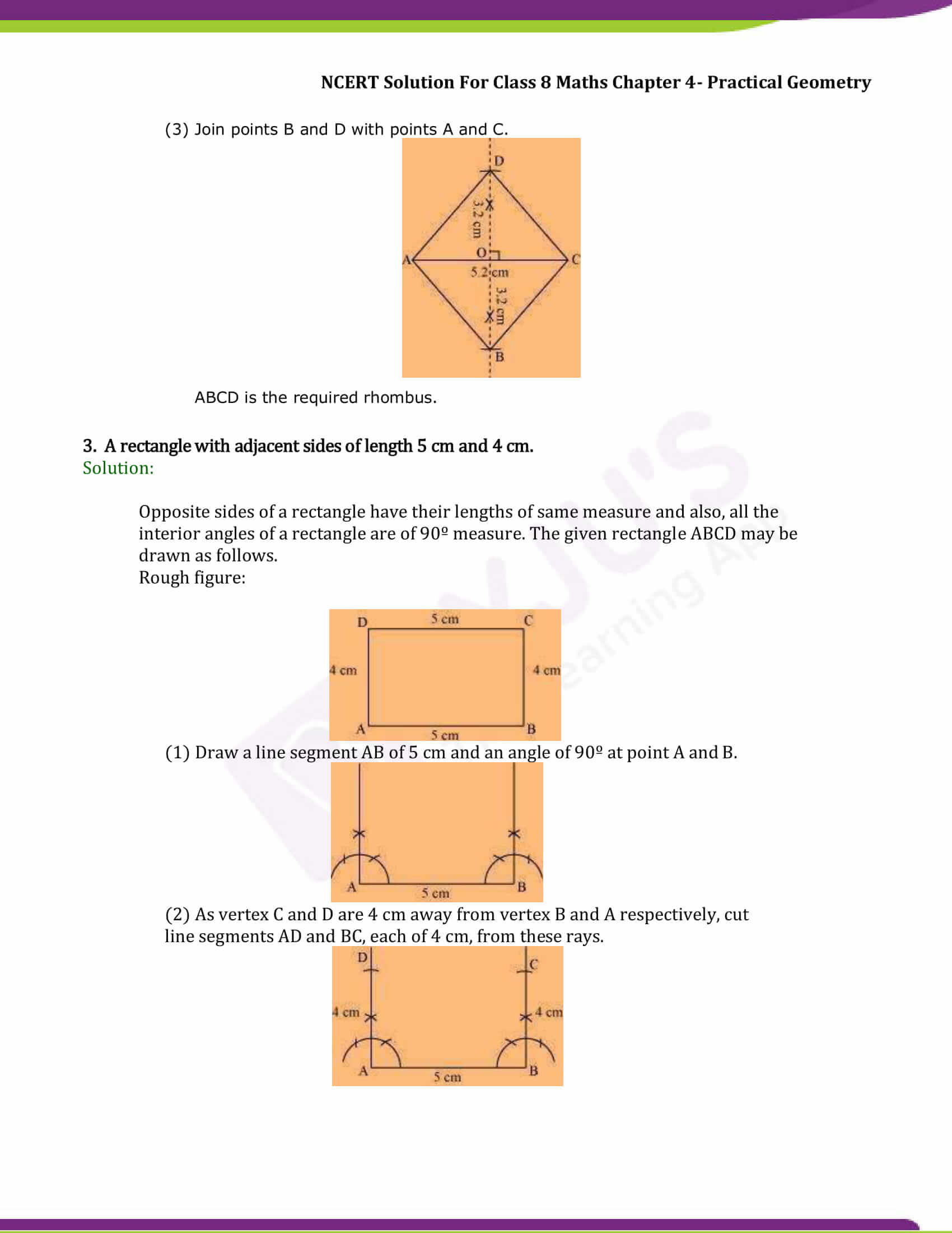 NCERT Solutions Class 8 Maths Chapter 4 Practical Geometry