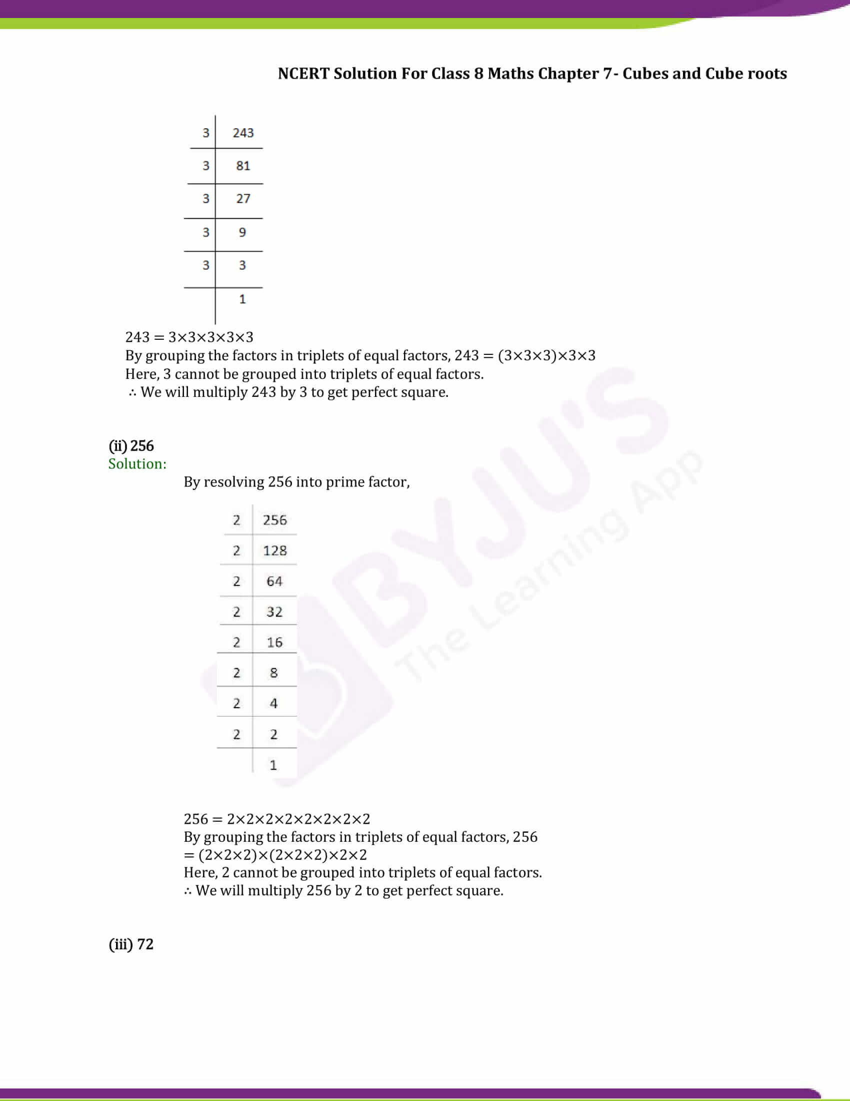NCERT Solutions for Class 8 Maths Exercise 7.1 Chapter 7- cube and cube ...