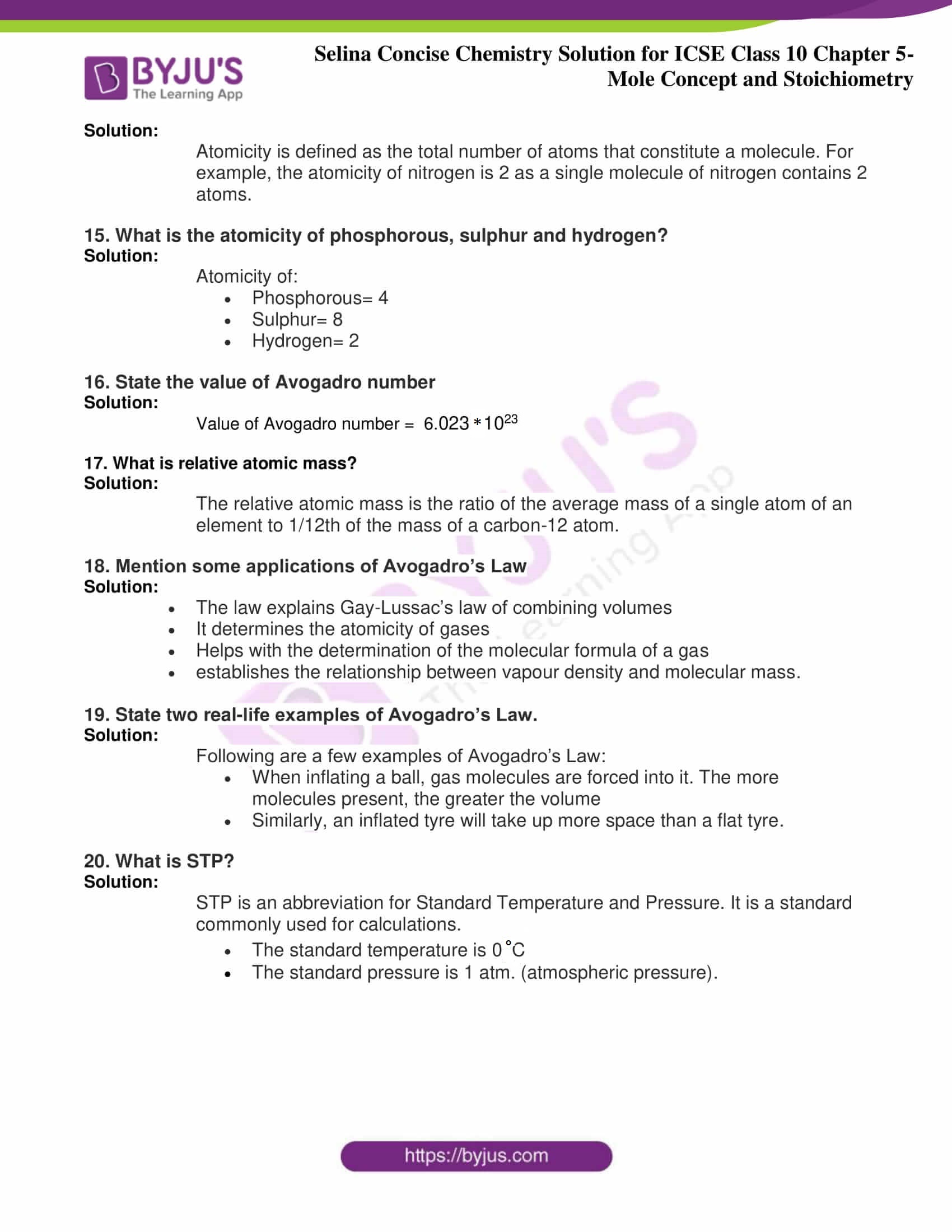 AMIGOS Y AMANTES 17 Mole Concept Problems With Solutions Selina 