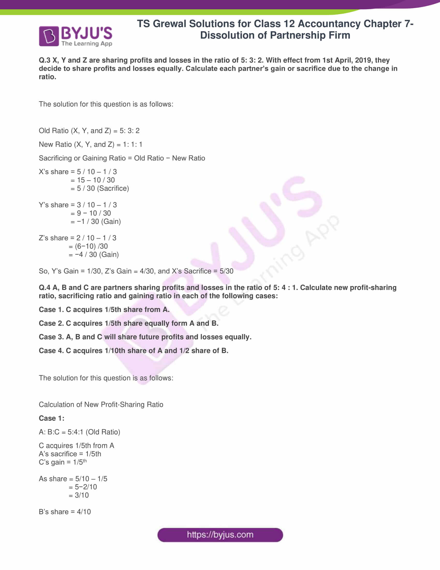 TS Grewal Solutions Class 12 Accountancy Vol 1 Chapter 4 Change In