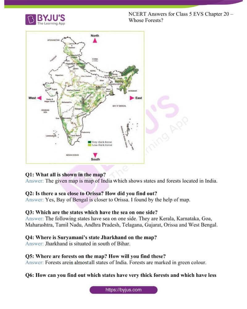 NCERT Answers for Class 5 EVS Chapter 20 Whose Forests 3 NCERT Answers for Class 5 EVS Chapter 20 Whose Forests 3