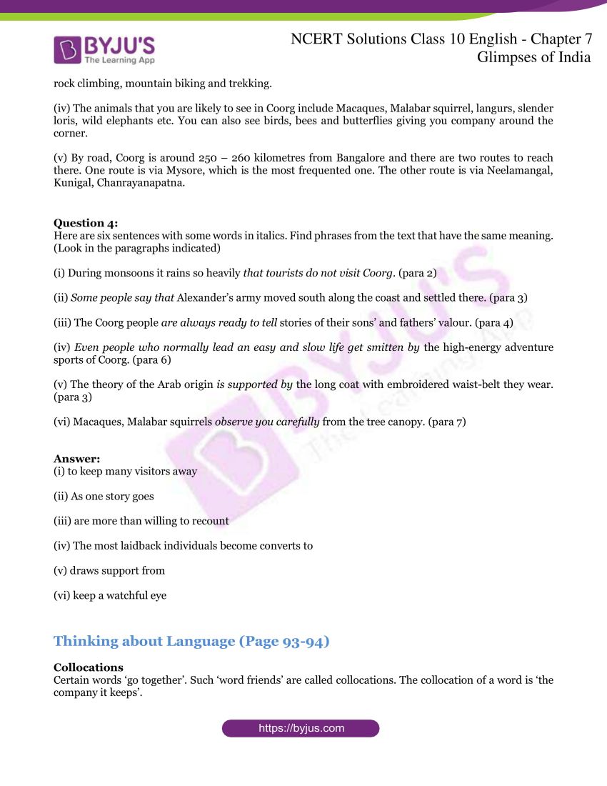 NCERT Solutions For Class 10 English Chapter 7 - Download Solutions PDF