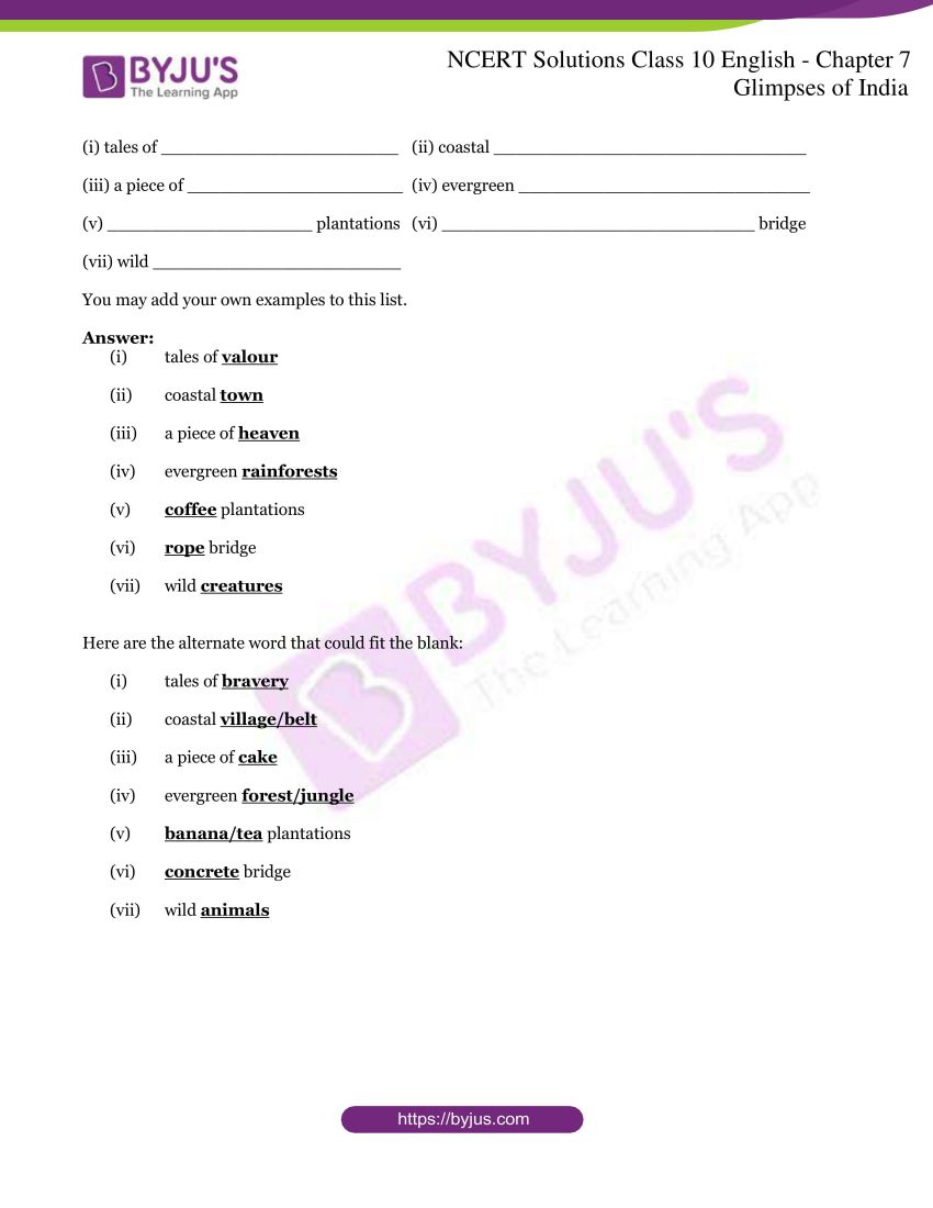 NCERT Solutions For Class 10 English Chapter 7 - Download Solutions PDF
