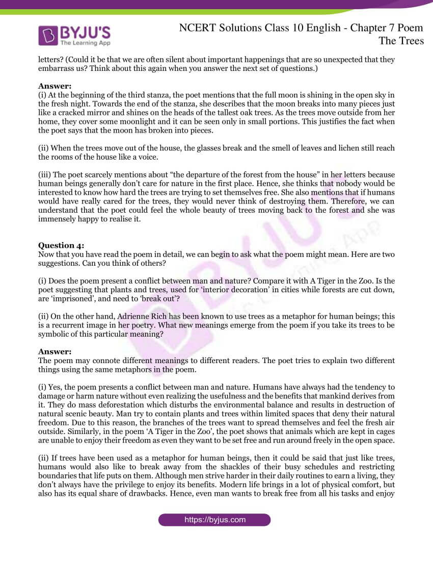 NCERT Solutions For Class 10 English Chapter 7 - Download Solutions PDF