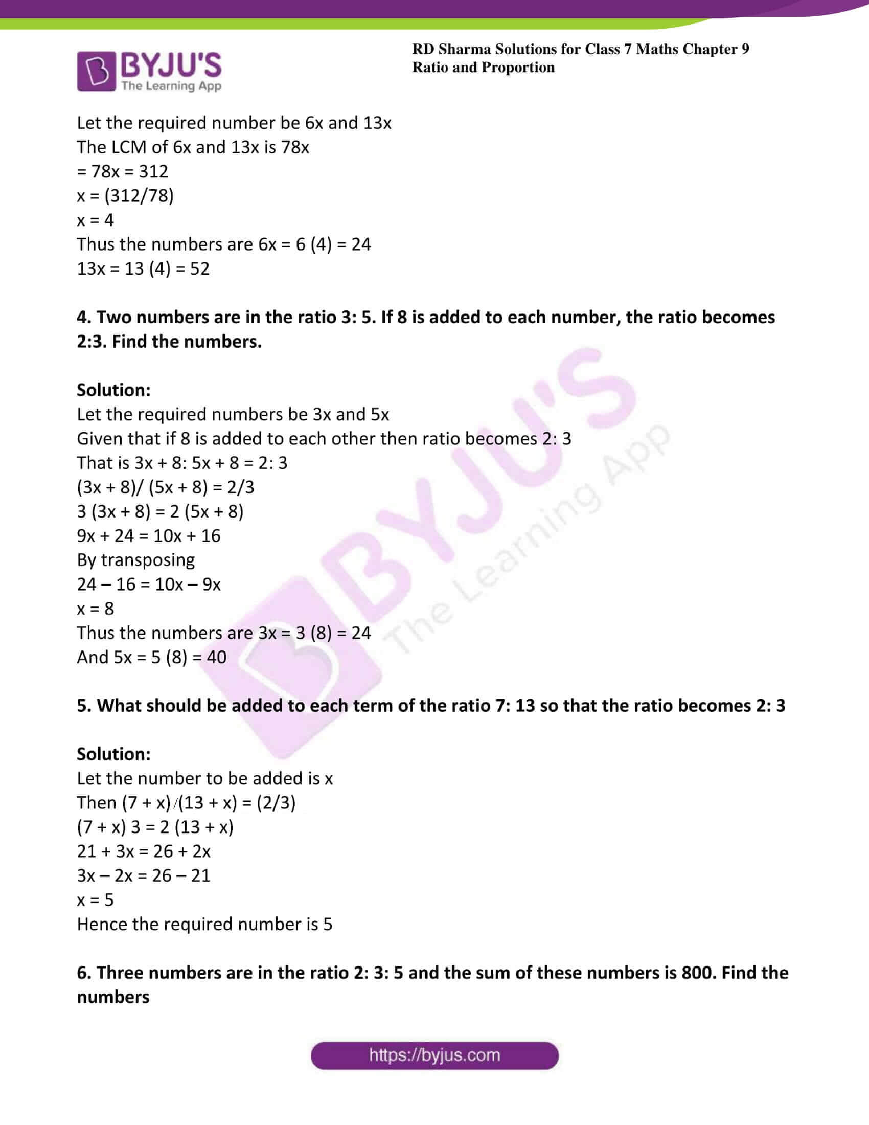RD Sharma Solutions For Class 7 Maths Chapter 9 Ratio And Proportion