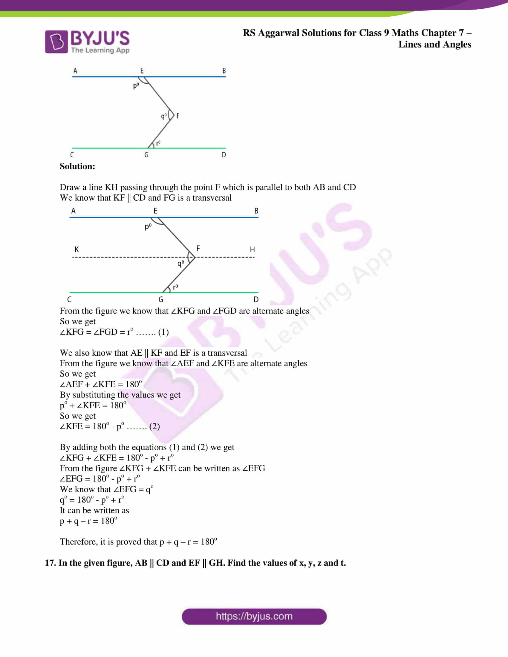 Get RS Aggarwal Solutions For Class 9 Chapter 7 Lines And Angles Get RS Aggarwal Solutions For Class 9 Chapter 7 Lines And Angles