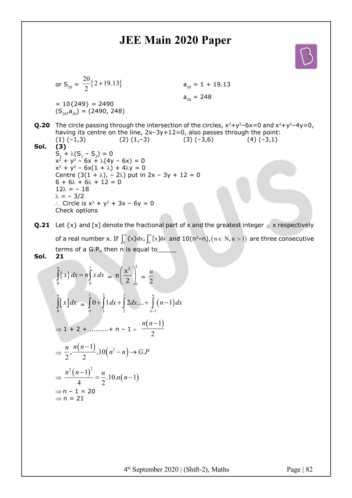 10th Class Algebra Mbd Mbd46 Byjus Class 10 Maths Sample Paper Text