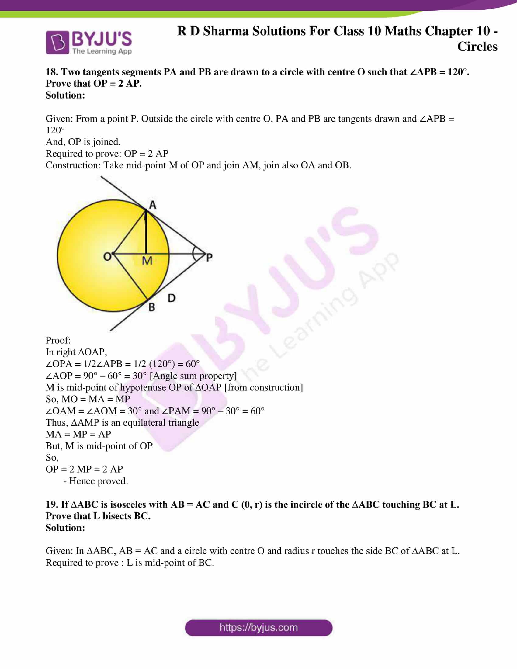 RD Sharma Class 10 Solutions Maths Chapter 10 Circles Exercise 10 2 RD Sharma Class 10 Solutions Maths Chapter 10 Circles Exercise 10 2