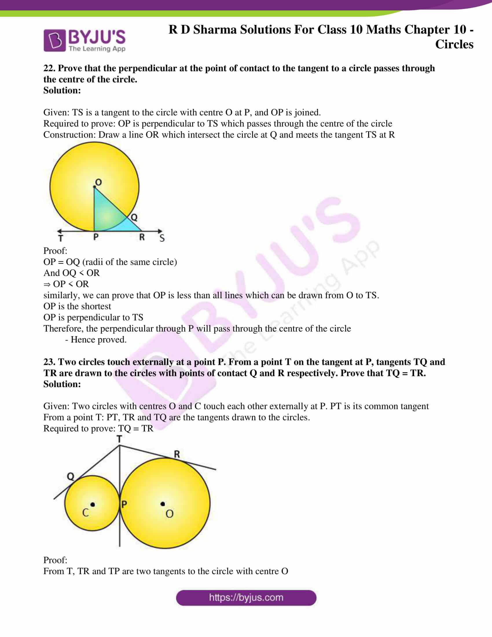 RD Sharma Class 10 Solutions Maths Chapter 10 Circles Exercise 10 2 RD Sharma Class 10 Solutions Maths Chapter 10 Circles Exercise 10 2
