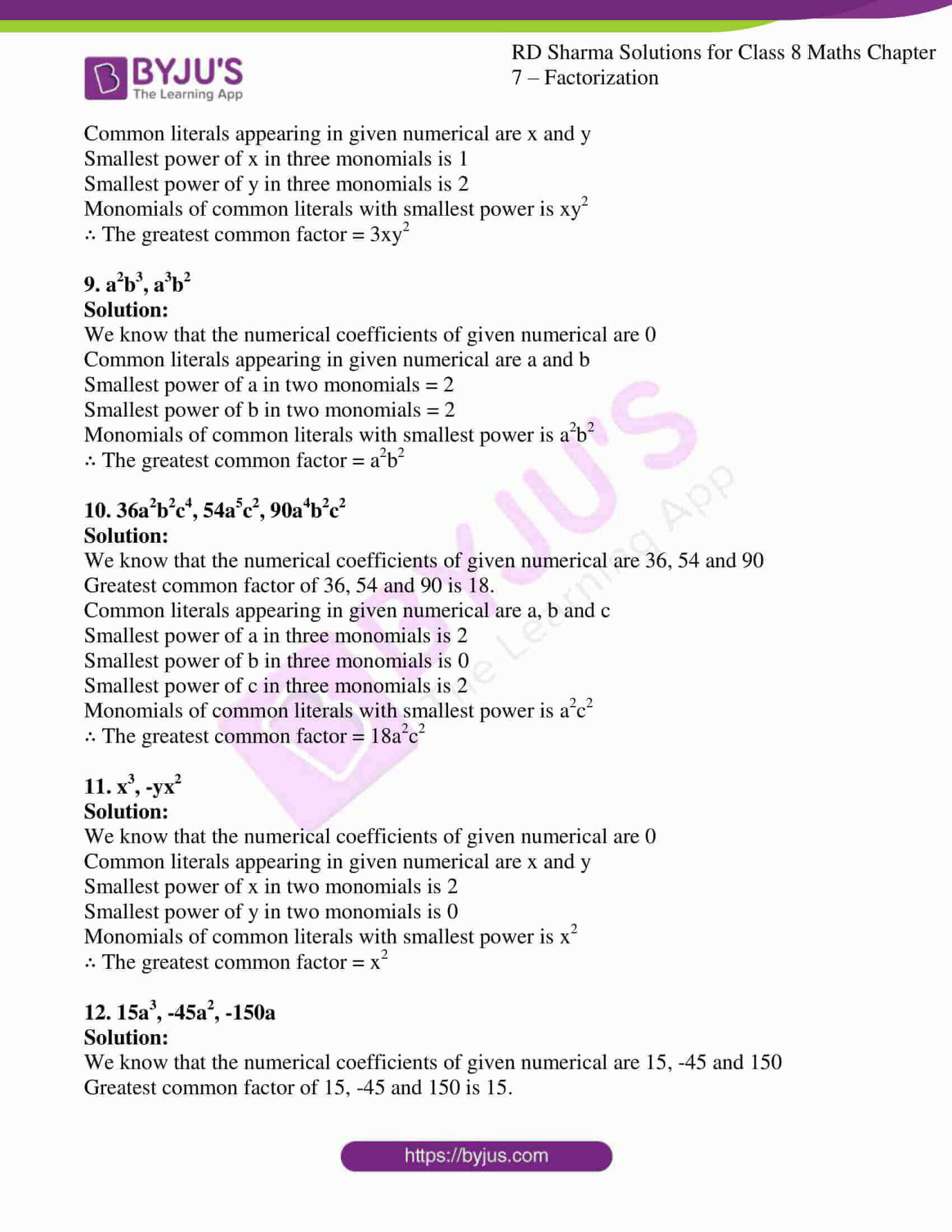 RD Sharma Solutions For Class 8 Chapter 7 Factorization Download Free PDF RD Sharma Solutions For Class 8 Chapter 7 Factorization Download Free PDF