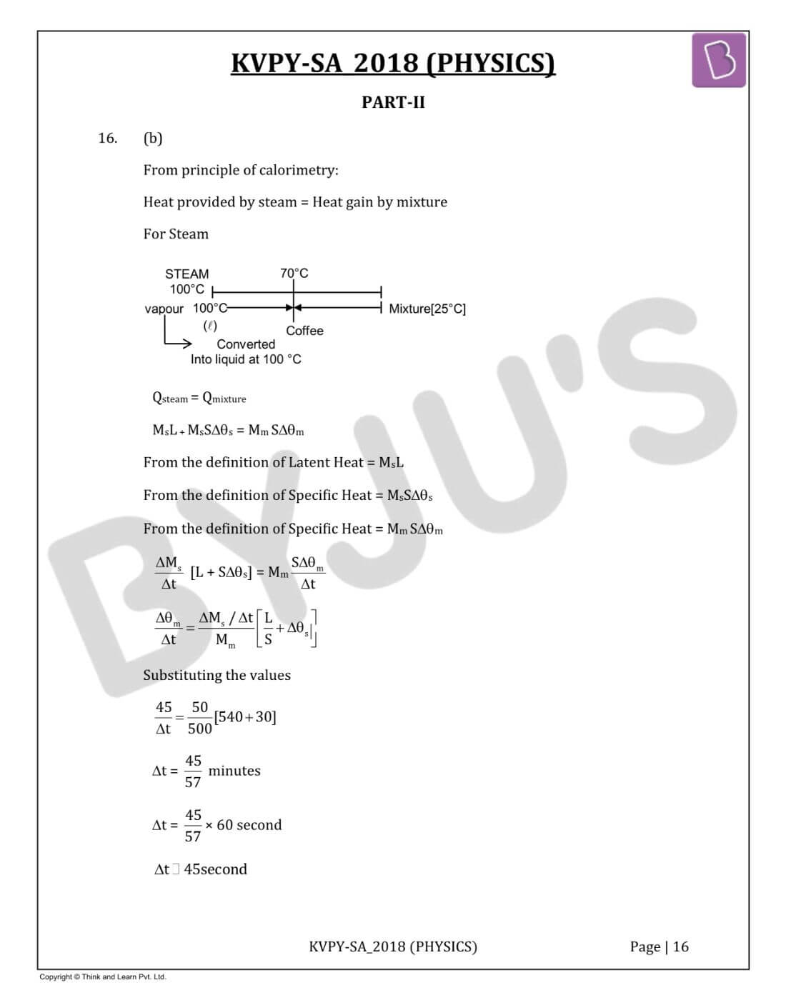 Download Solved KVPY-SA 2018 Physics Paper
