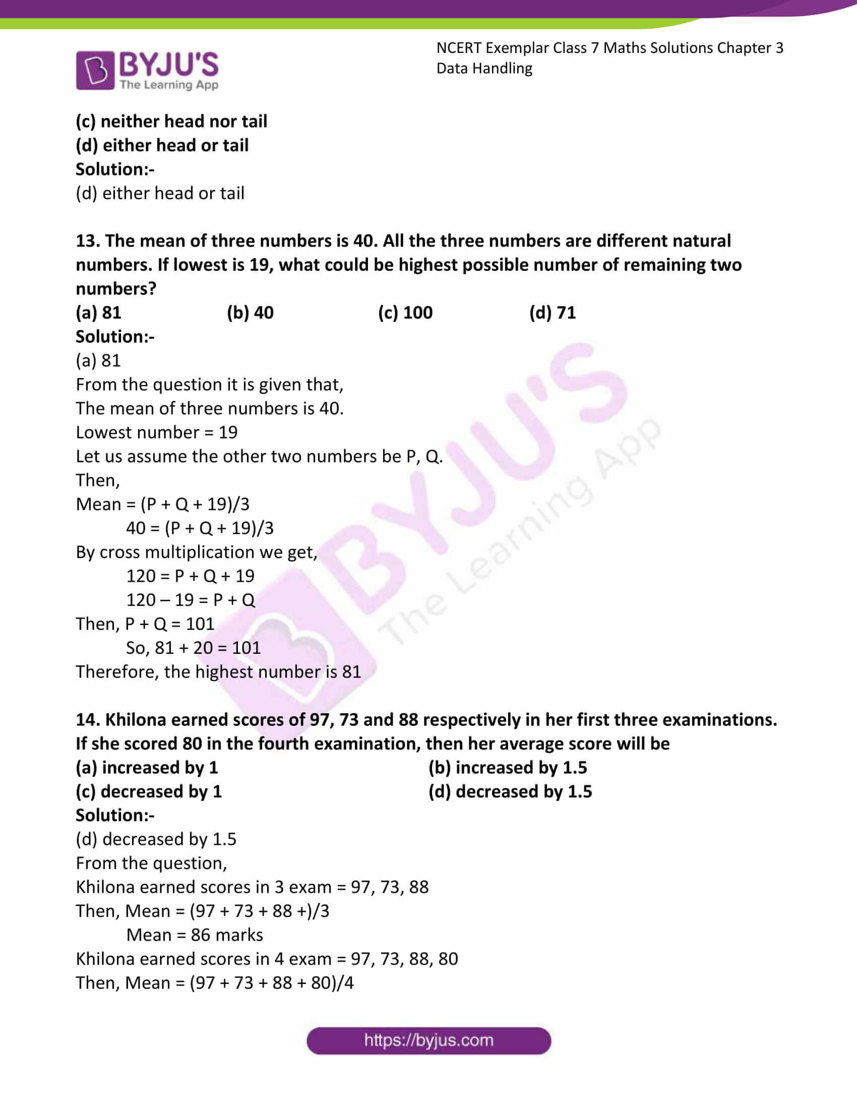 NCERT Exemplar Solutions For Class 7 Maths Chapter 3 Data Handling Get NCERT Exemplar Solutions For Class 7 Maths Chapter 3 Data Handling Get