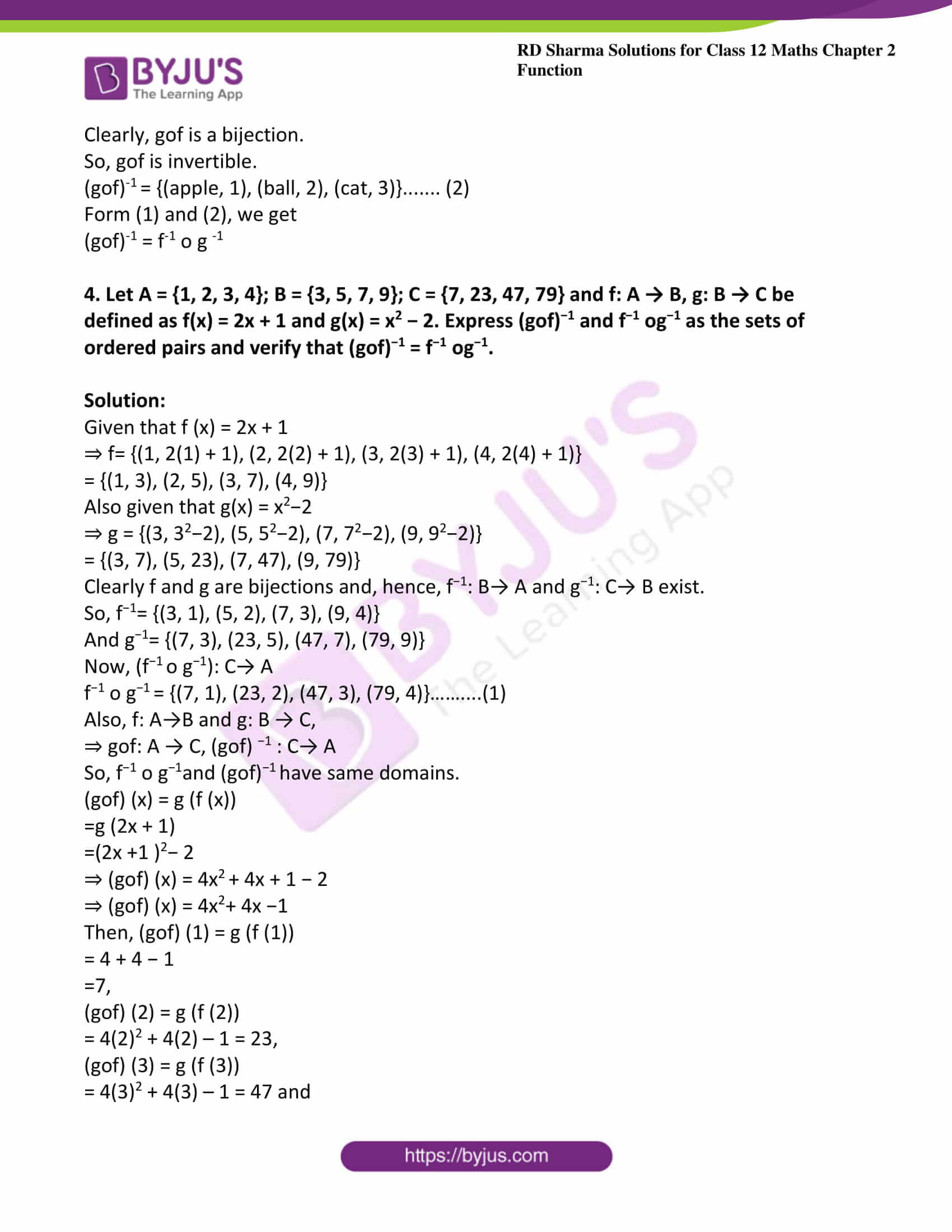 RD Sharma Solutions For Class 12 Maths Exercise 2 4 Chapter 2 Function