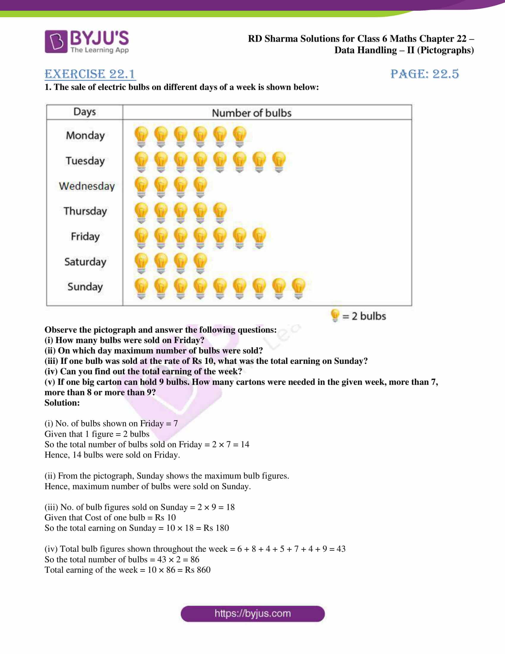 RD Sharma Solutions For Class 6 Chapter 22 Data Handling II