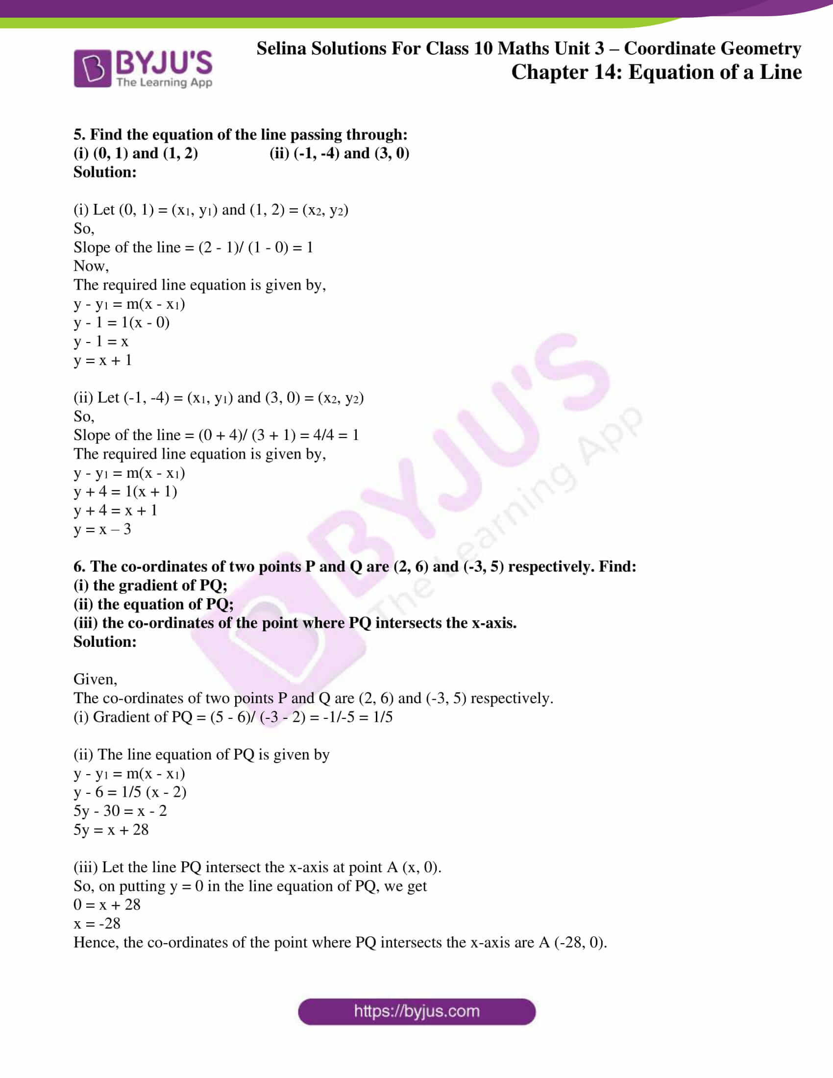Selina Solutions Concise Mathematics Class 10 Chapter 14 Equation Of A Selina Solutions Concise Mathematics Class 10 Chapter 14 Equation Of A