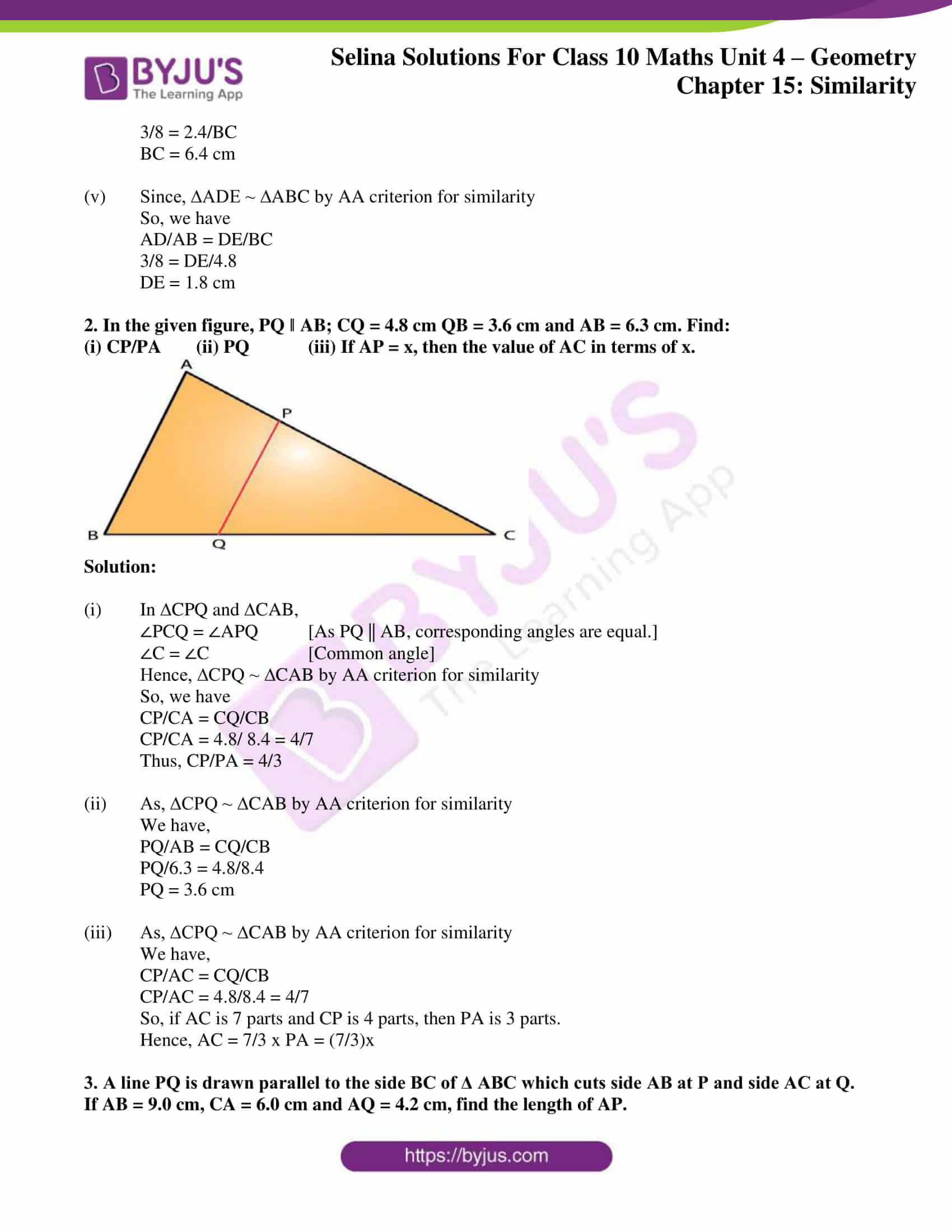 Selina Solutions Concise Mathematics Class 10 Chapter 15 Similarity