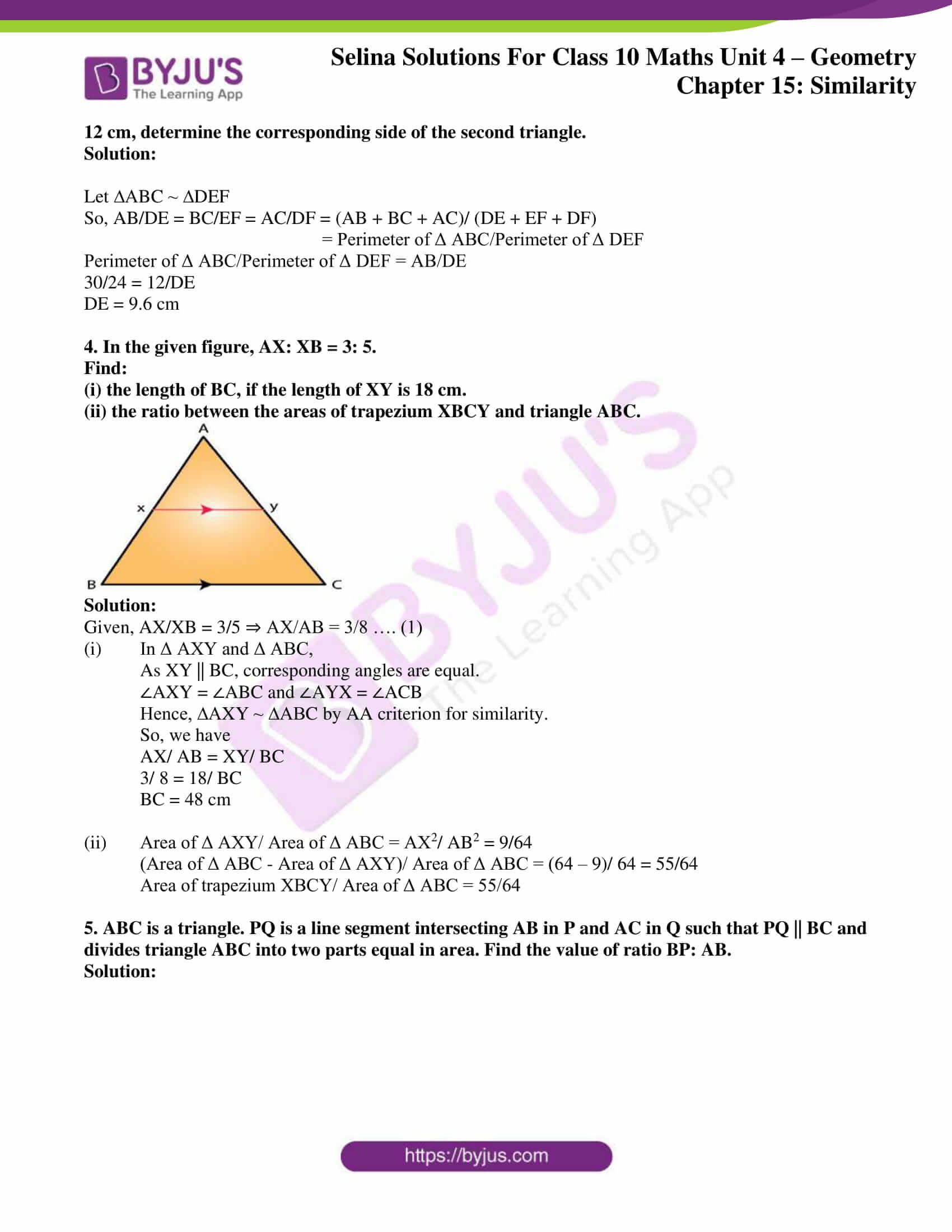 Selina Solutions Concise Mathematics Class 10 Chapter 15 Similarity Selina Solutions Concise Mathematics Class 10 Chapter 15 Similarity