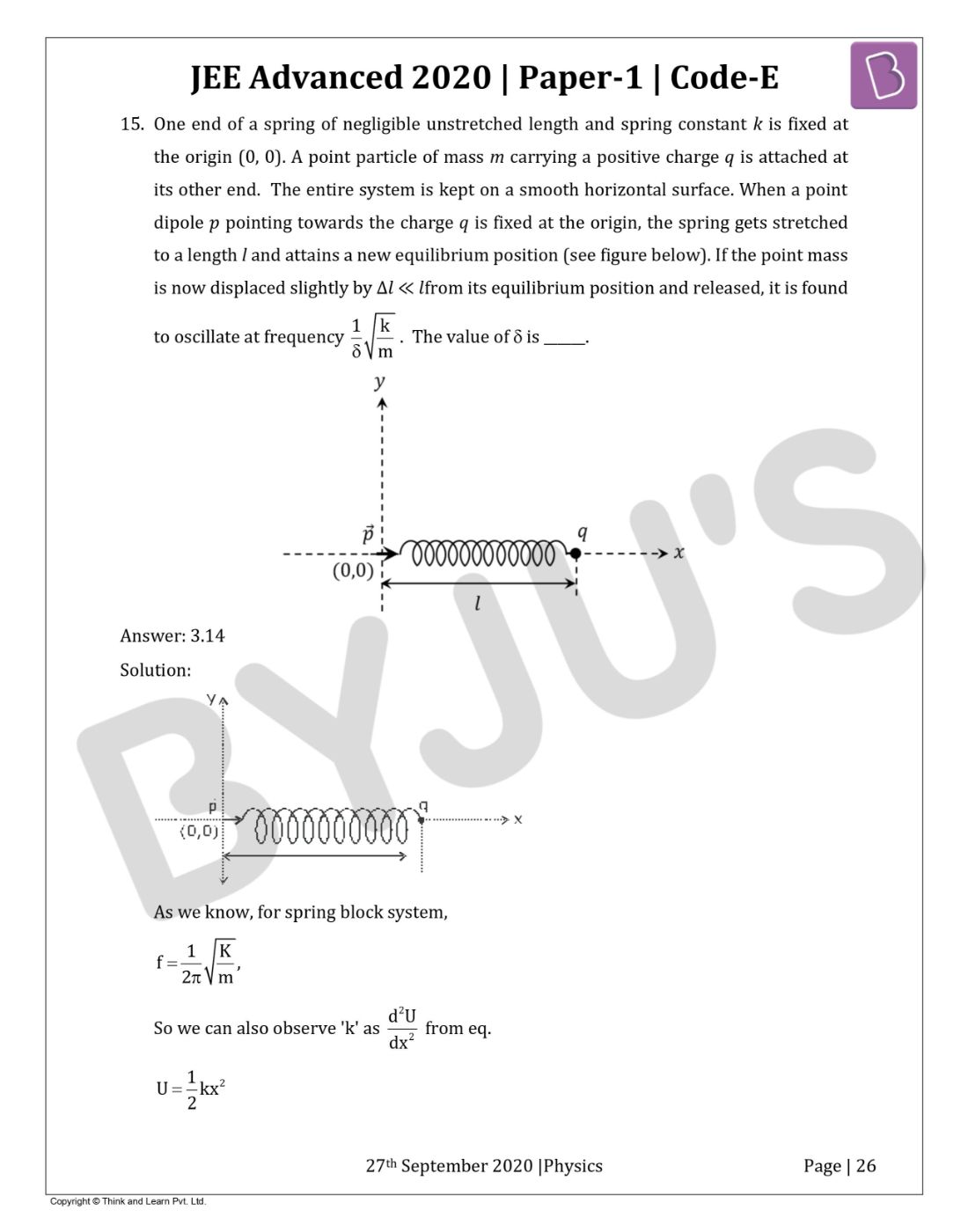 Jee Advanced 2020 Physics Paper 1 With Solutions Download Pdf Exam