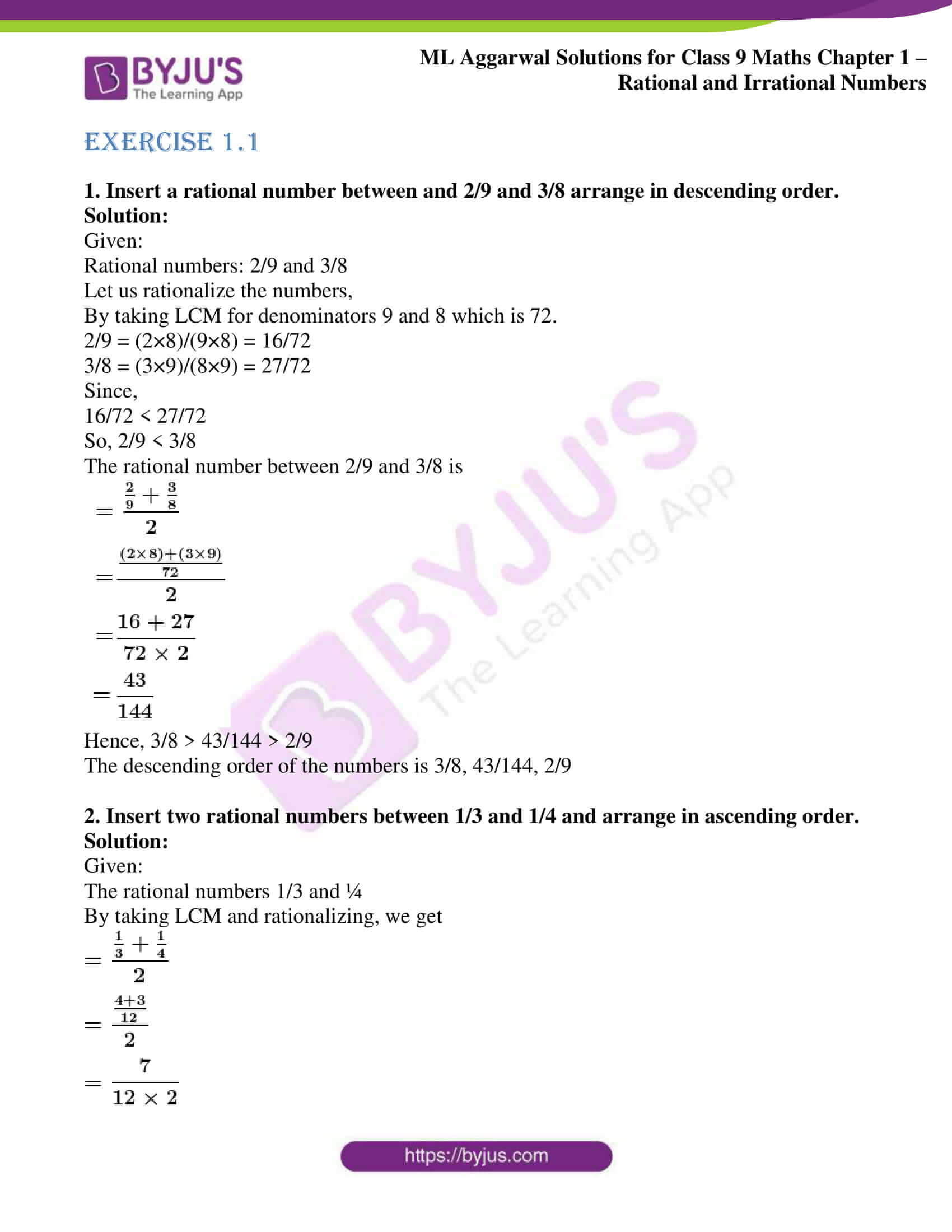 Ml Aggarwal Solutions For Class 9 Maths Chapter 1 01