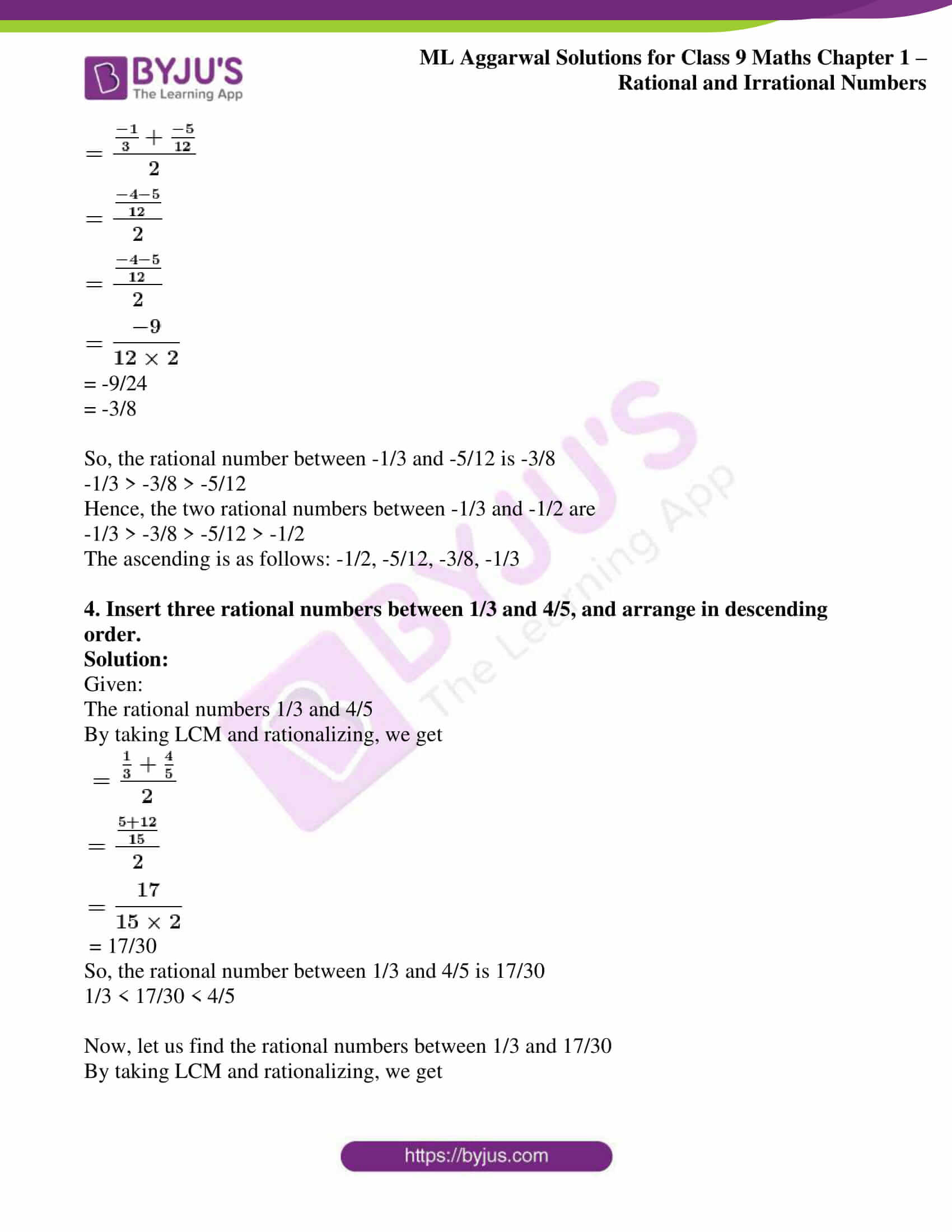 ML Aggarwal Solutions For Class 9 Chapter 1 Rational And Irrational 